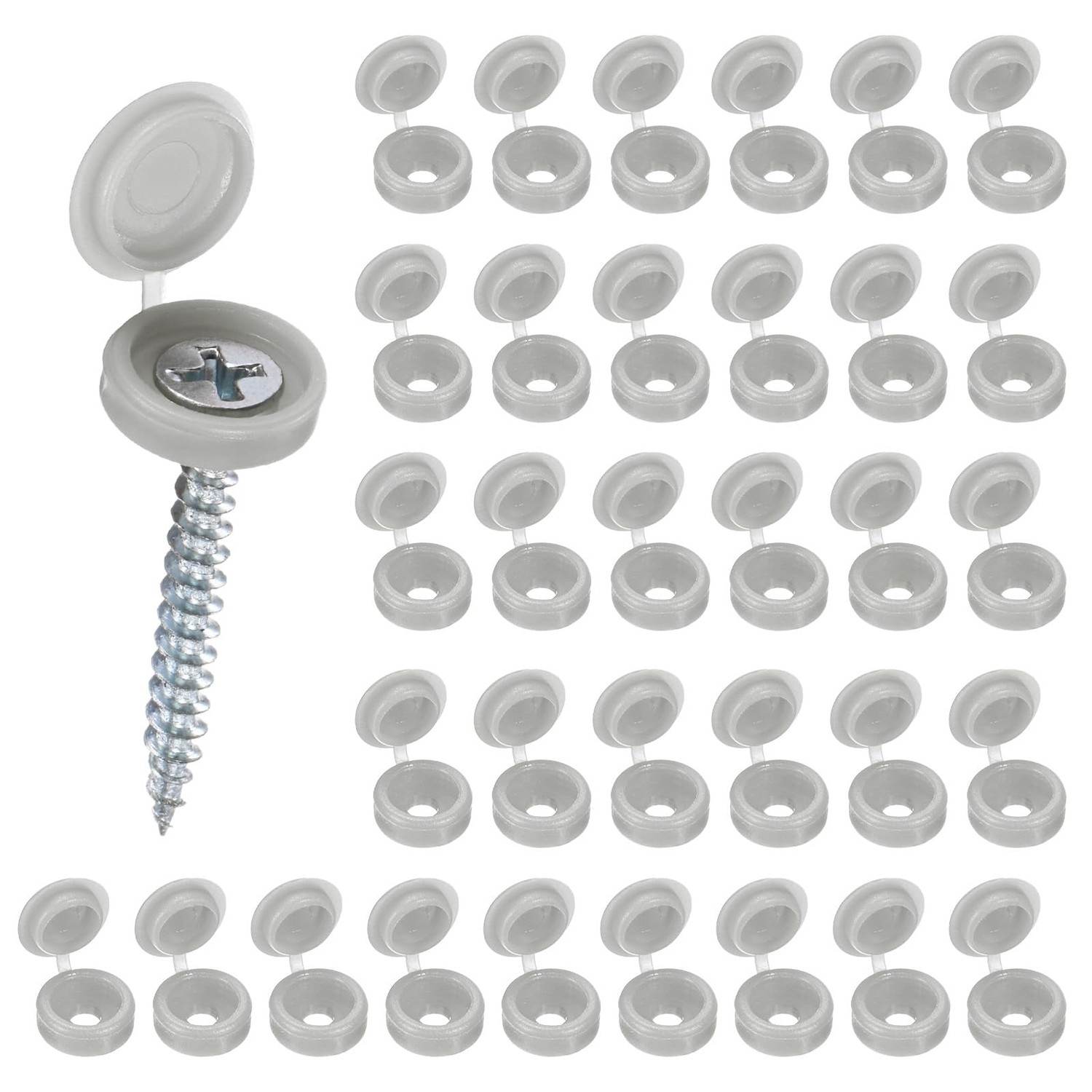 M METERXITY 100-Pack Plastic Hinged Screw Cover Caps, 3mm Shutter ...
