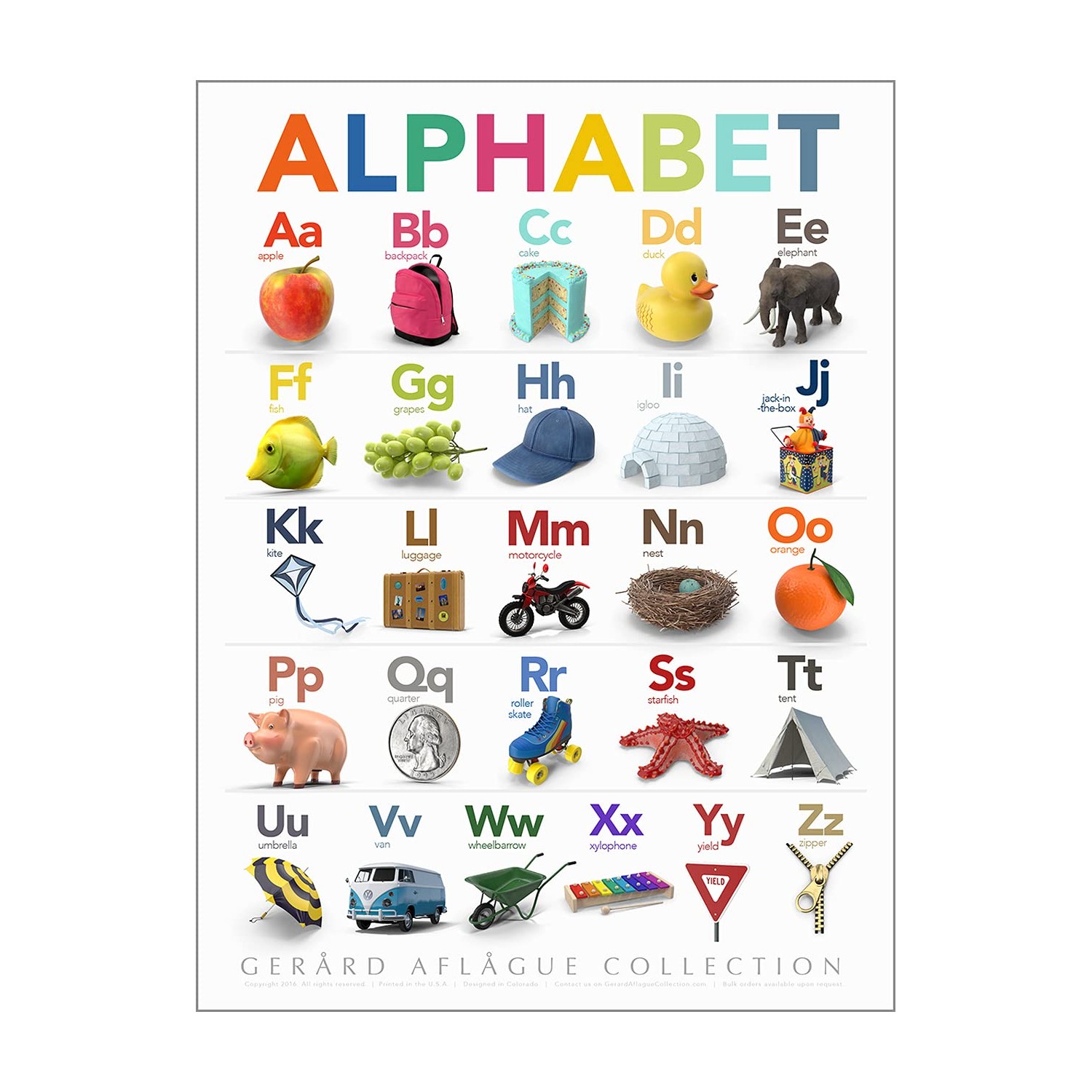 Gerard Aflague Collection 18x24 English Alphabet Poster - Off-Set ...