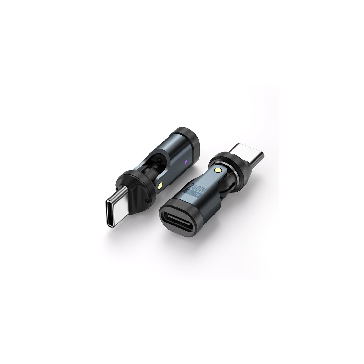 BITHAI 240 W USB C to USB C Adapter, Pack of 2 540° Type C Adaptor ...