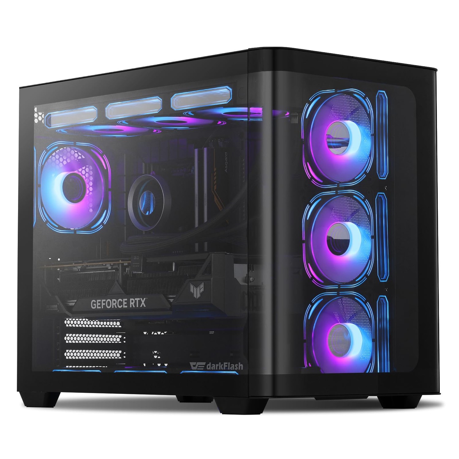 darkFlash ATX Mid-Tower Gaming PC Case, Back Plug-in BTF Motherboard ...