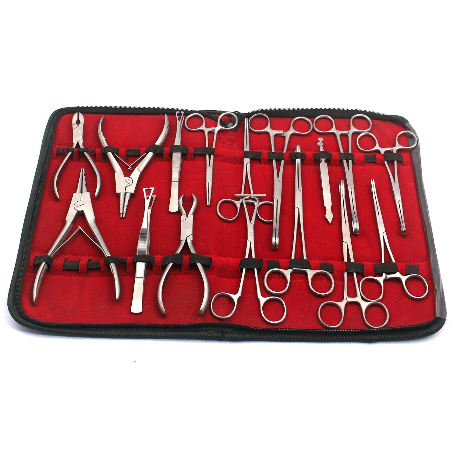 DDP SET 16 PIECES BODY EAR LIP PIERCING FORCEPS PLIERS CLAMPS TOOLS ...