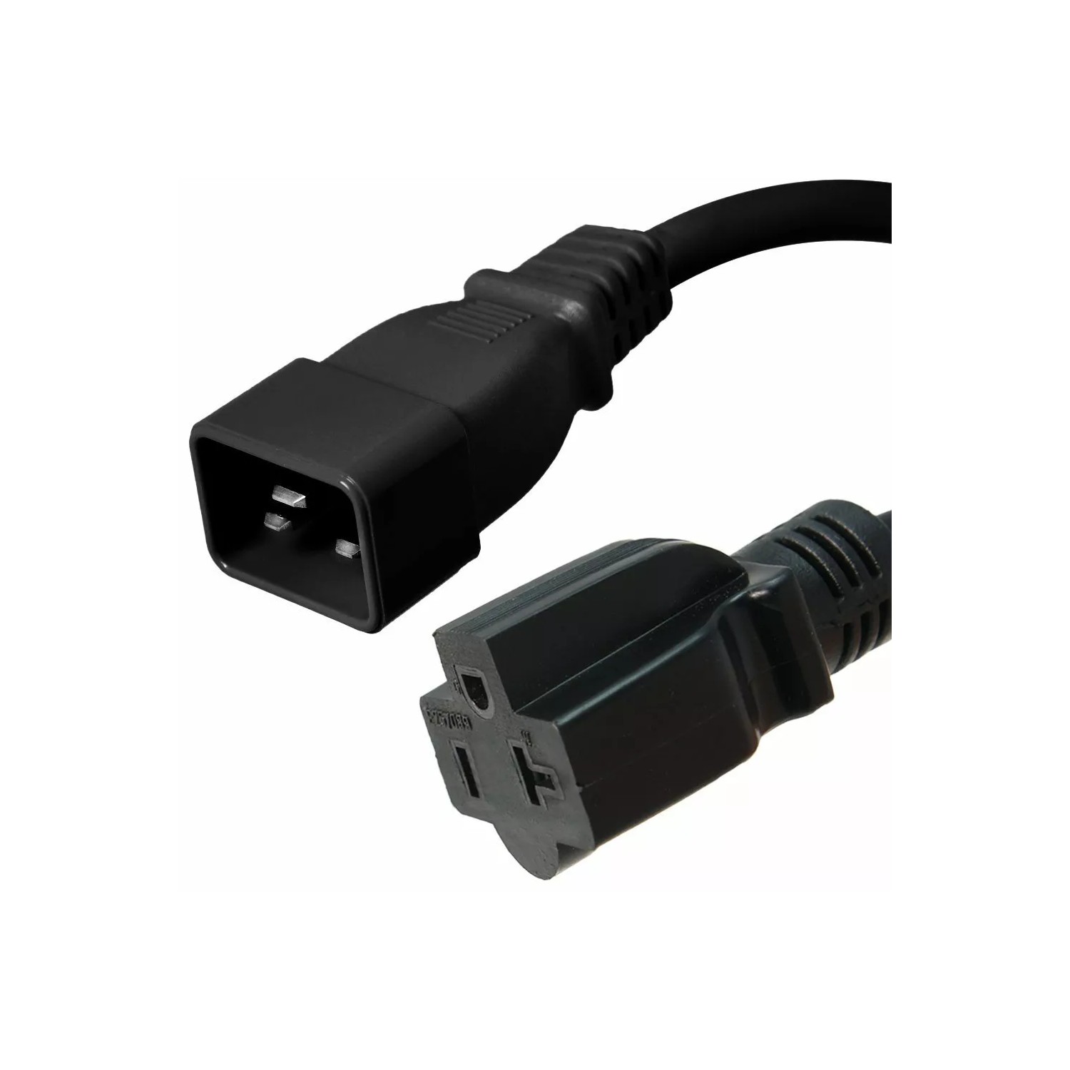 Iron Box IEC C20 to NEMA 5-15/20R Plug Adapter, 1 ft,20A/125V 12 AWG ...