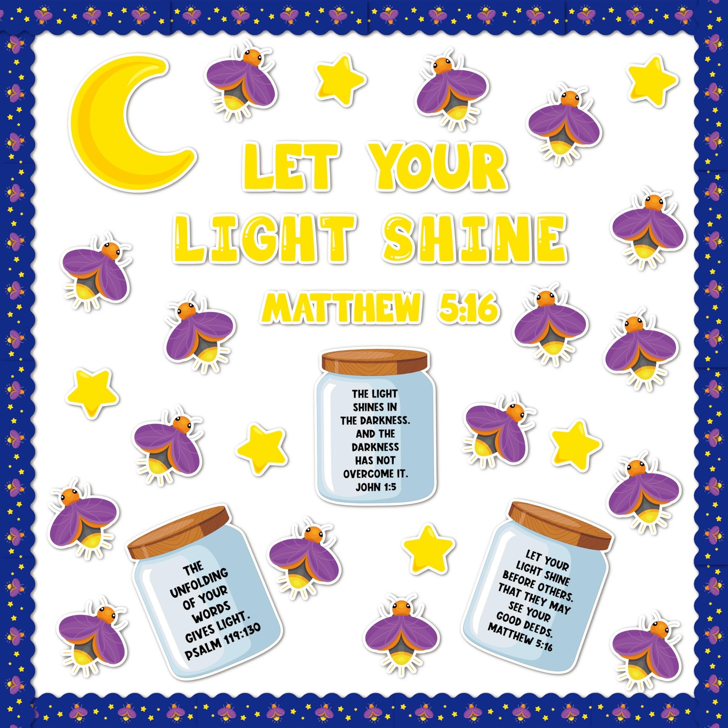 CPicdn 108Pcs Let Your Light Shine Bulletin Board Back to School ...