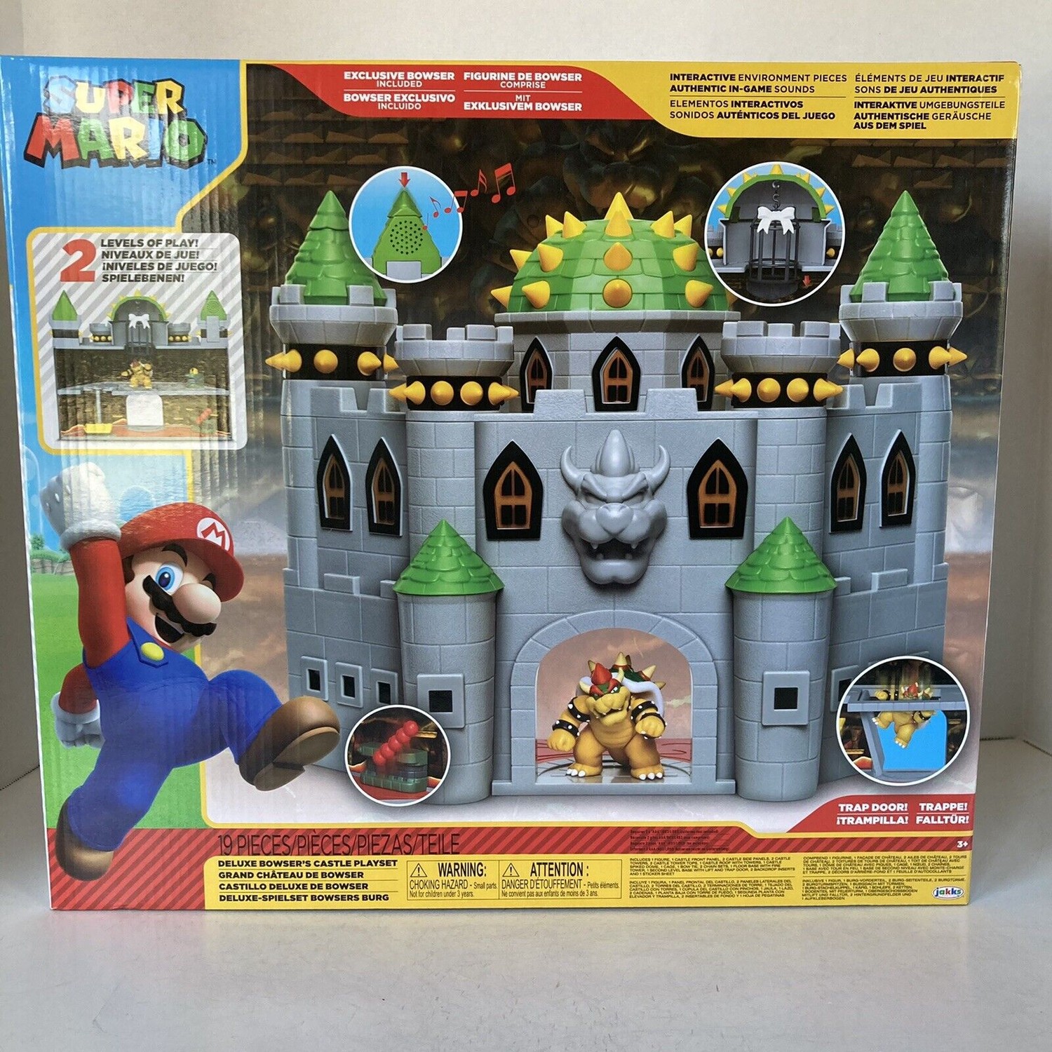 Nintendo Super Mario Deluxe Bowser's Castle Playset 2 Levels of Play ...