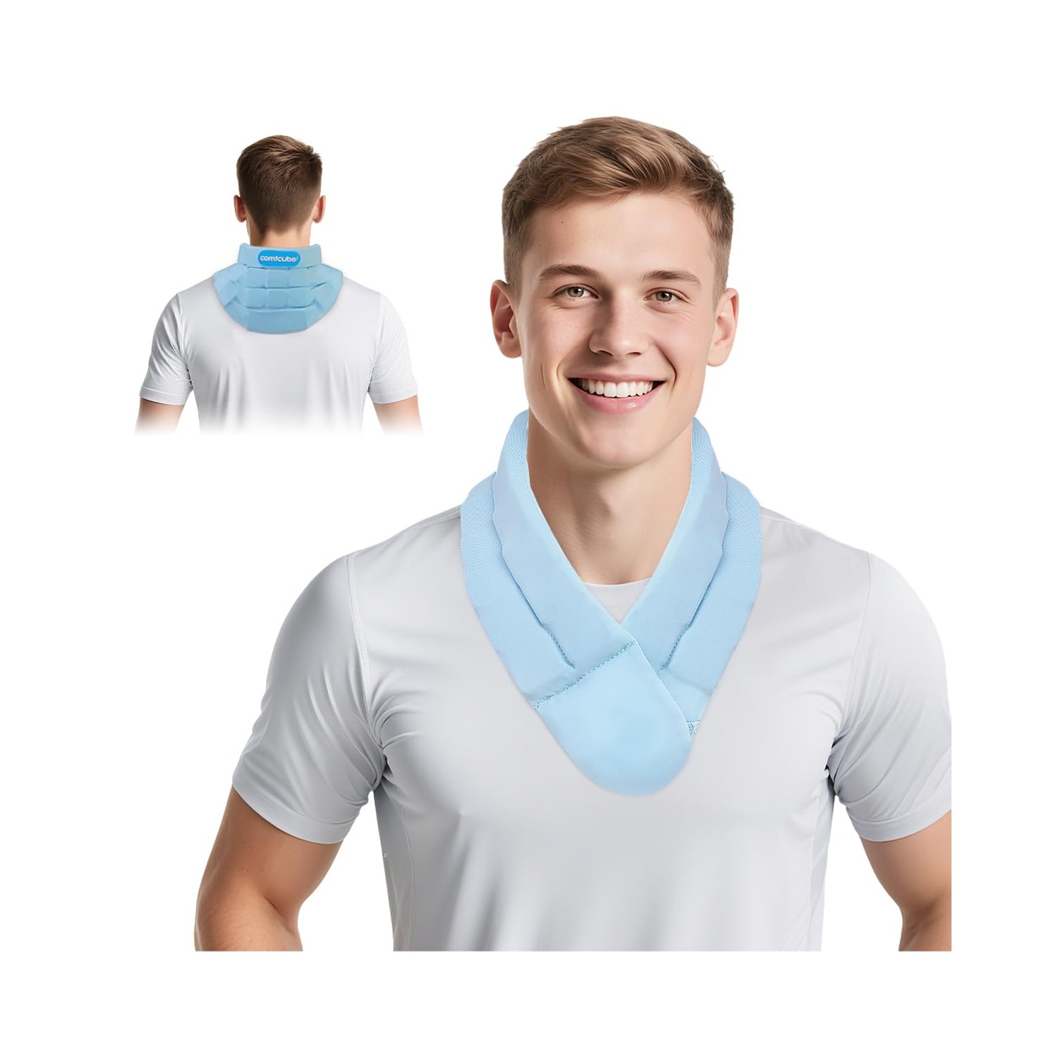 Comfpack Neck Ice Pack Wrap for Cervical Pain and Cooling, 2 Hours Long ...