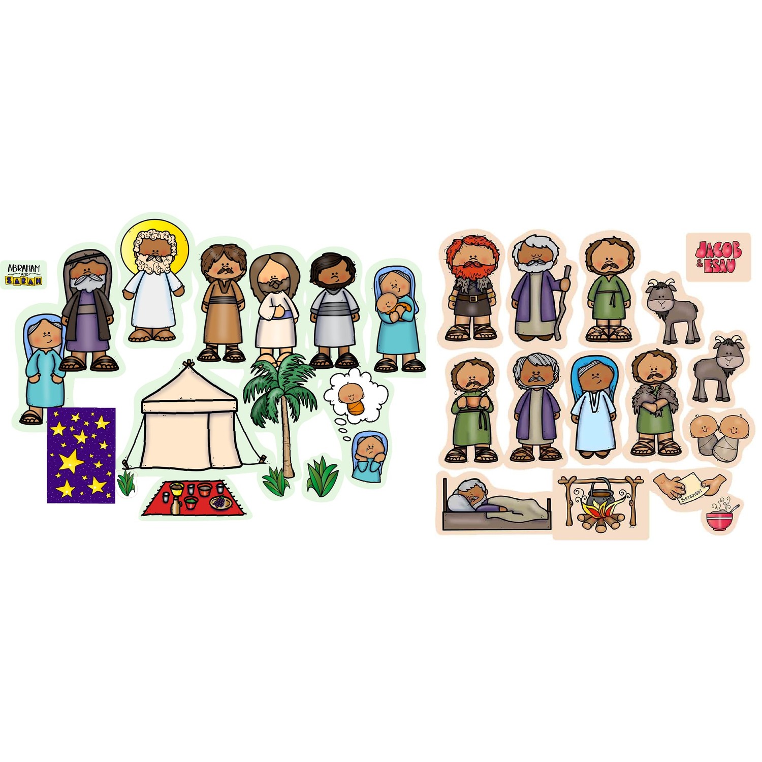 Abraham & Sarah Bible Felt Set Old Testament Story Flannel Board Kids ...