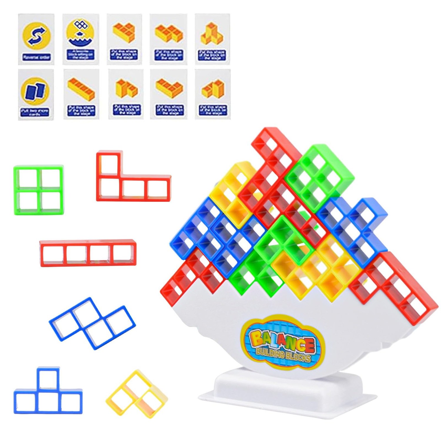 Easter Gifts for Kids Adults 64Pcs Tetra Tower Balancing Toys Tetris ...