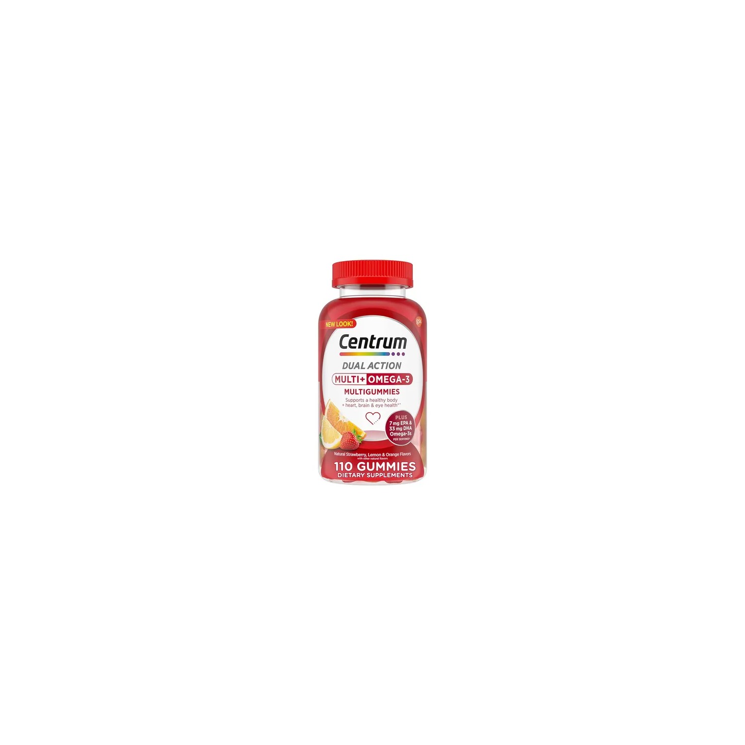 Centrum Multi + Omega 3 Corazón Cerebro Y Ojos 110 Gomitas apoya la ...