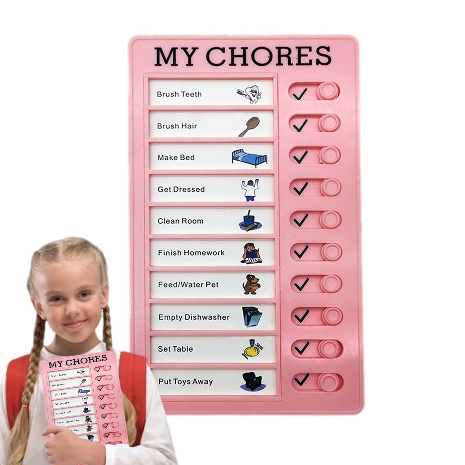 Chore Chart | Habit Tracker,Daily Chore Chart With Replacement ...