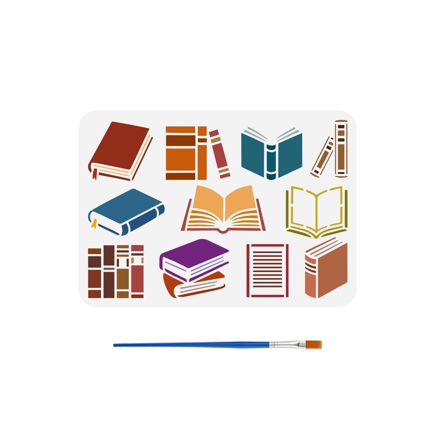 FINGERINSPIRE Book Stencils with Brush 29.7 x 21 cm Reusable Paper ...