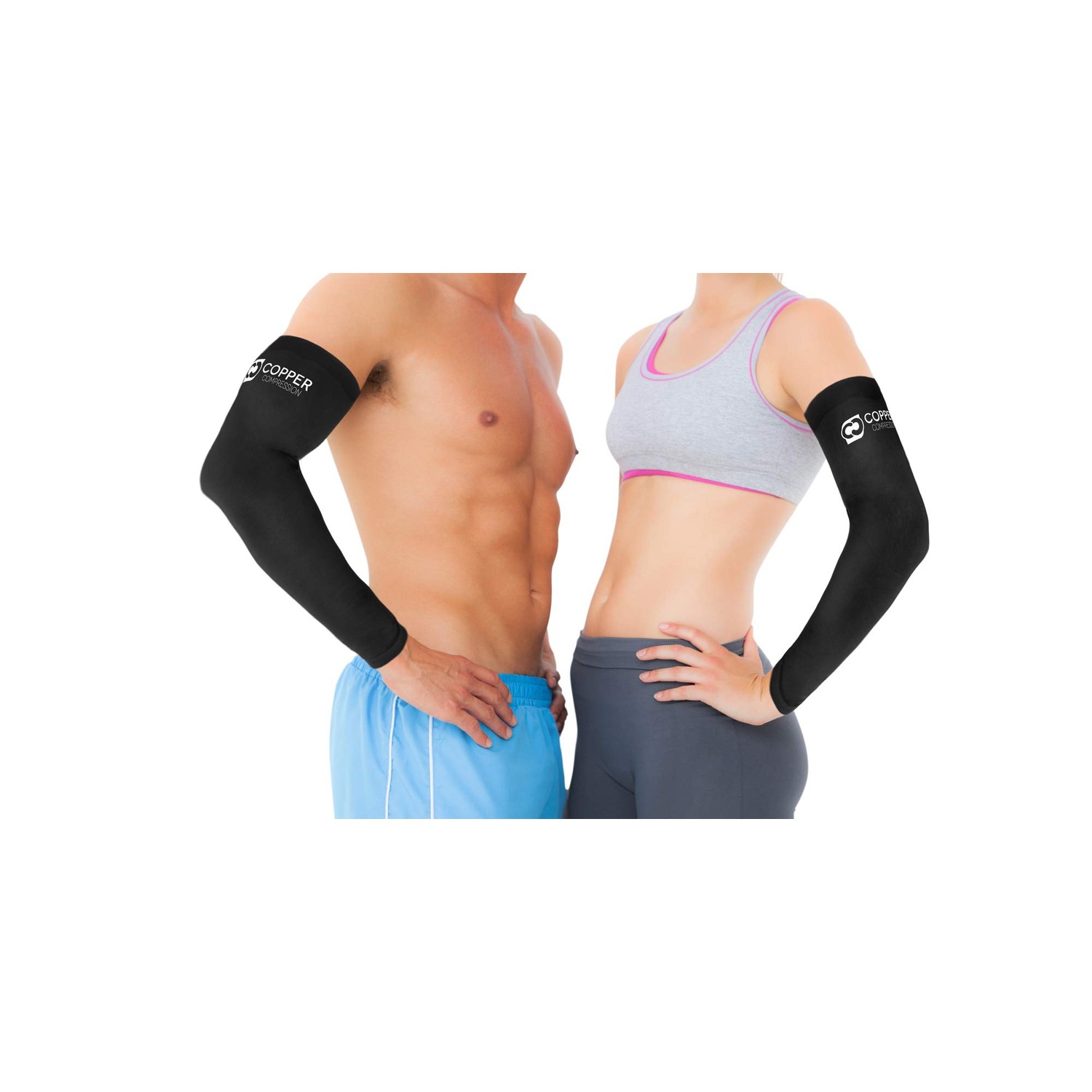 Copper Compression Arm Brace - Copper Infused Sleeve for Arms, Forearm ...