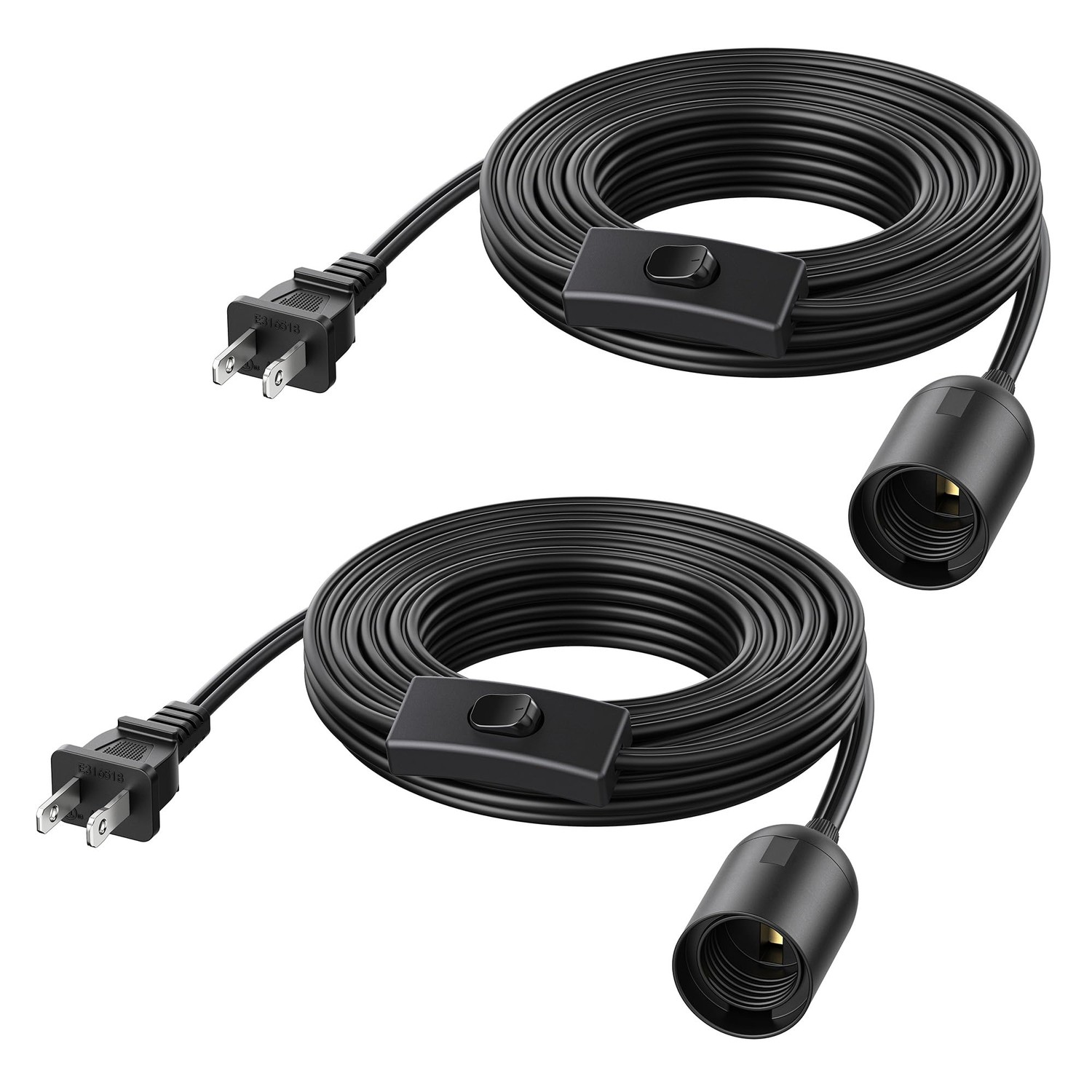 Cable Matters 2-Pack Plug in Hanging Light Cord with Switch - 15ft ...