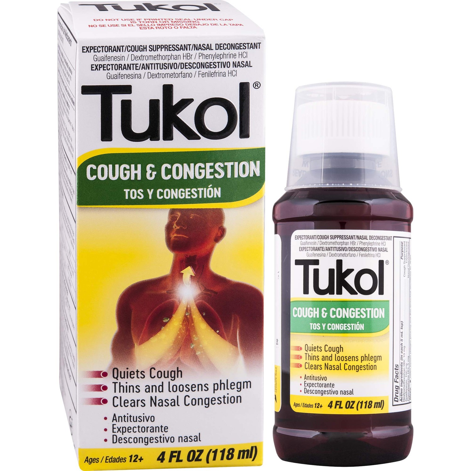 TUKOL Cough & Congestion Treatment, Cough Suppressant and Nasal ...