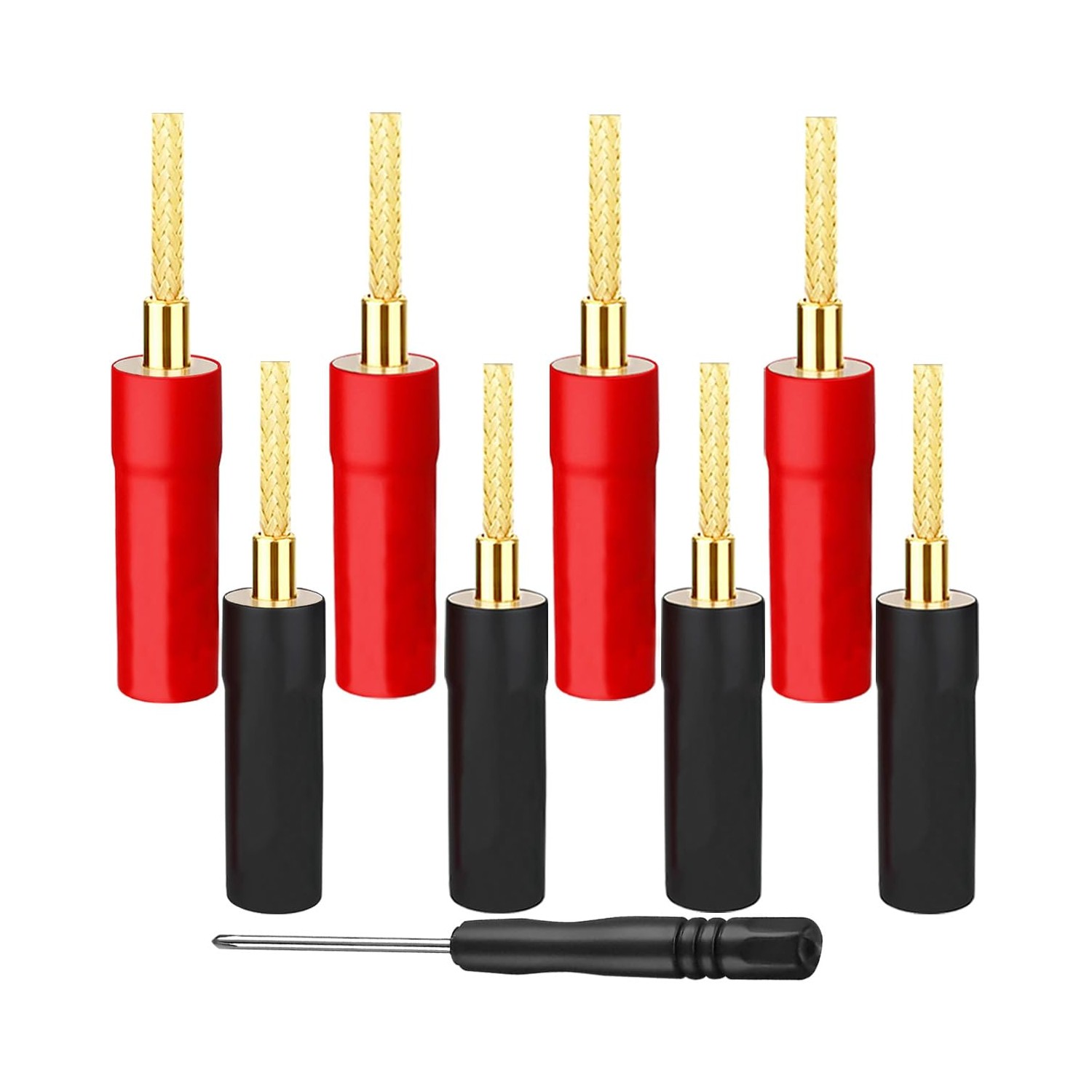 Xiatiaosann 8 Pcs Flex Pin Banana Plug, Speaker Wire Connector Pin Plug ...