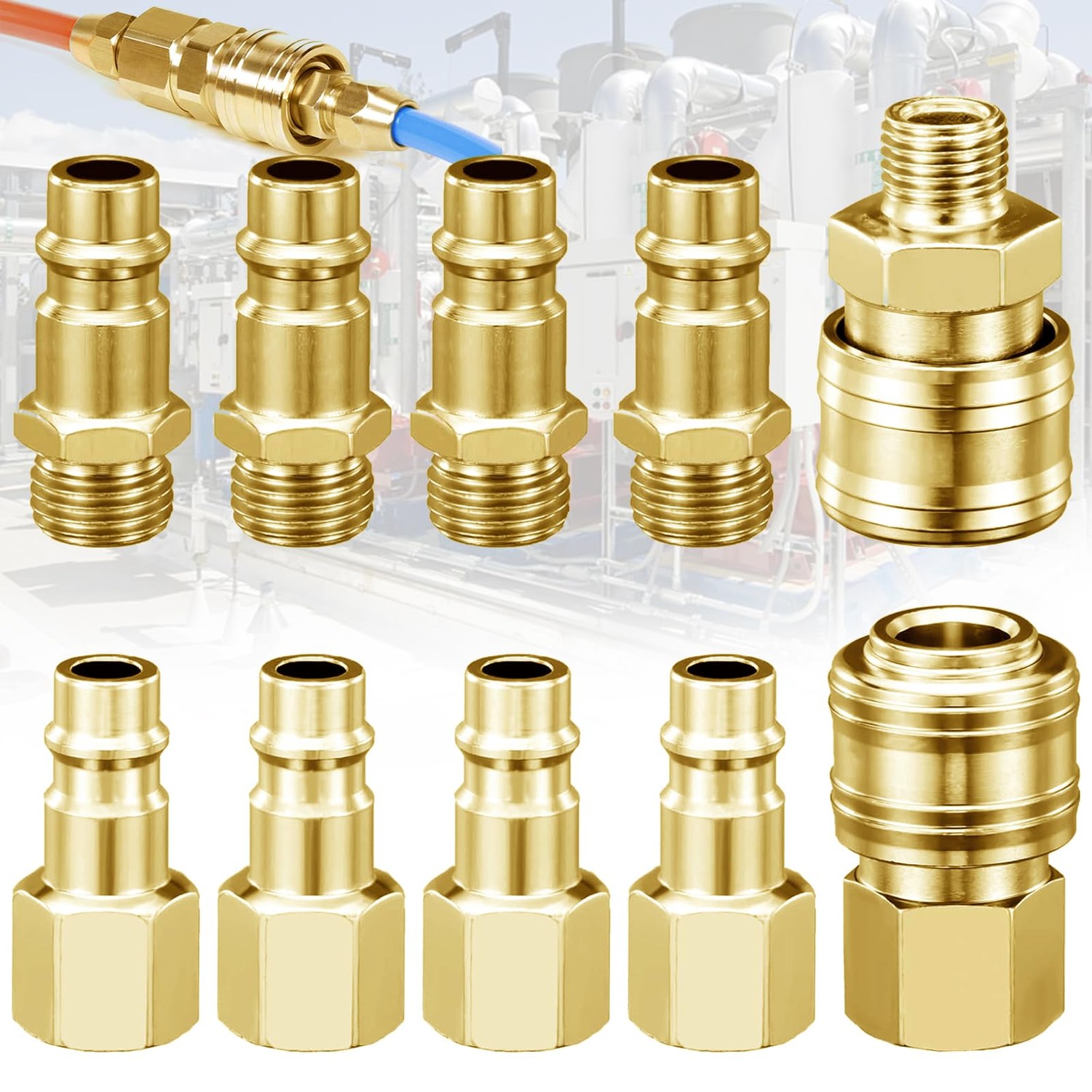 Benaton Pack of 10 Euro Compressed Air Coupling 1/4 Inch BSP Quick ...