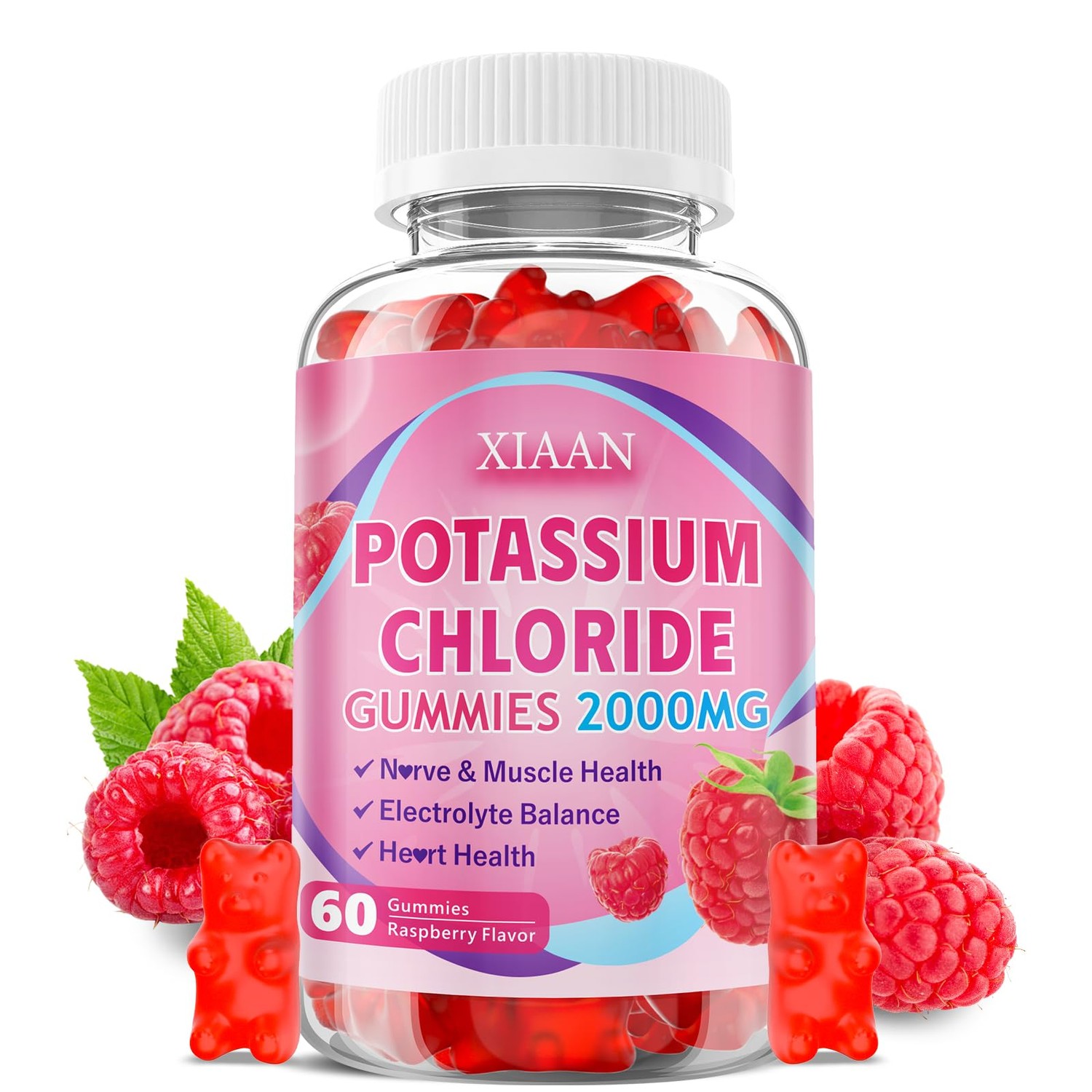 XIAAN Potassium Gummies for Women & Men, High Dose 2000mg Potassium ...
