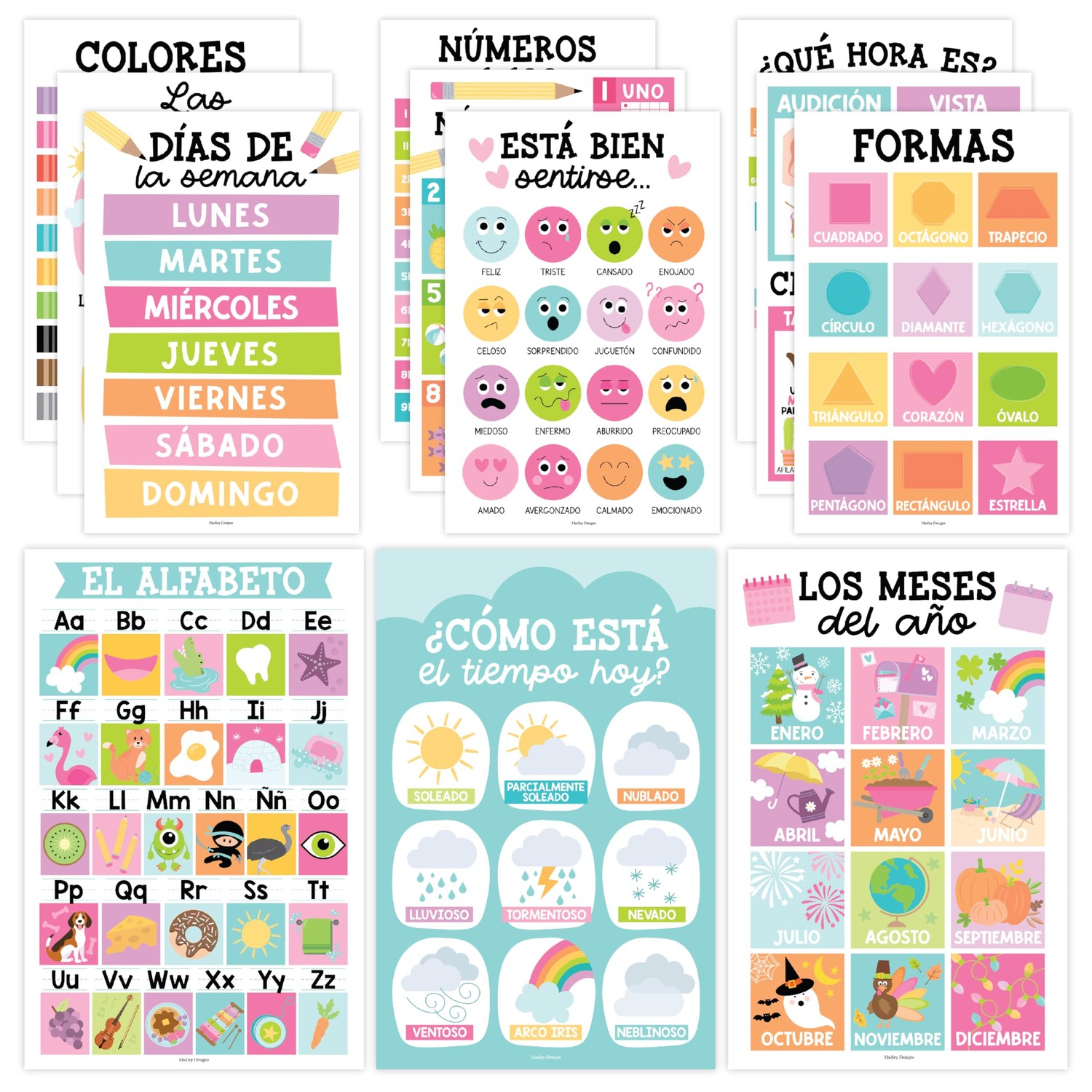 12 Colorful Spanish Classroom Decorations - Spanish Classroom Posters ...