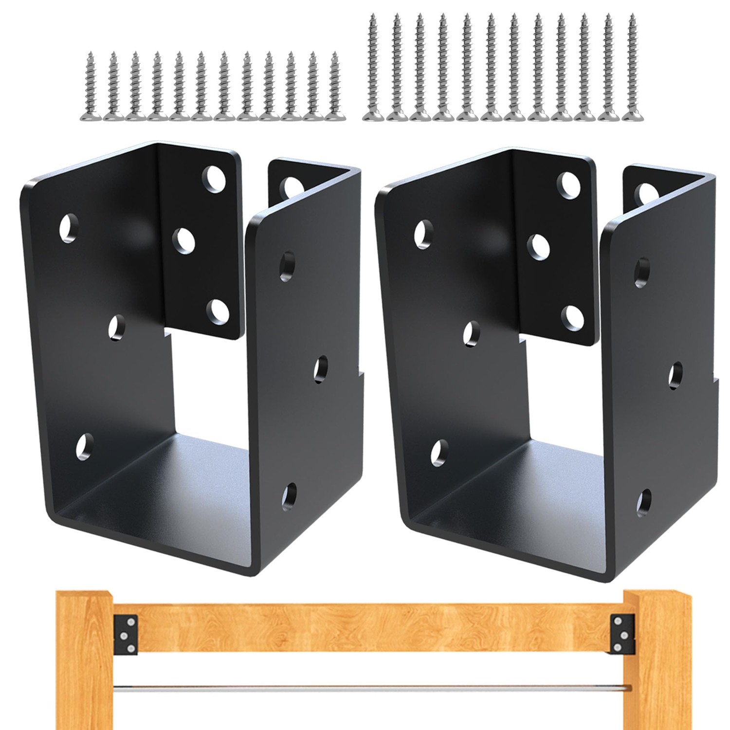 Hehdbz 2 Pcs Concealed Joist Hanger Bracket, 201 Stainless Steel 4x6 ...