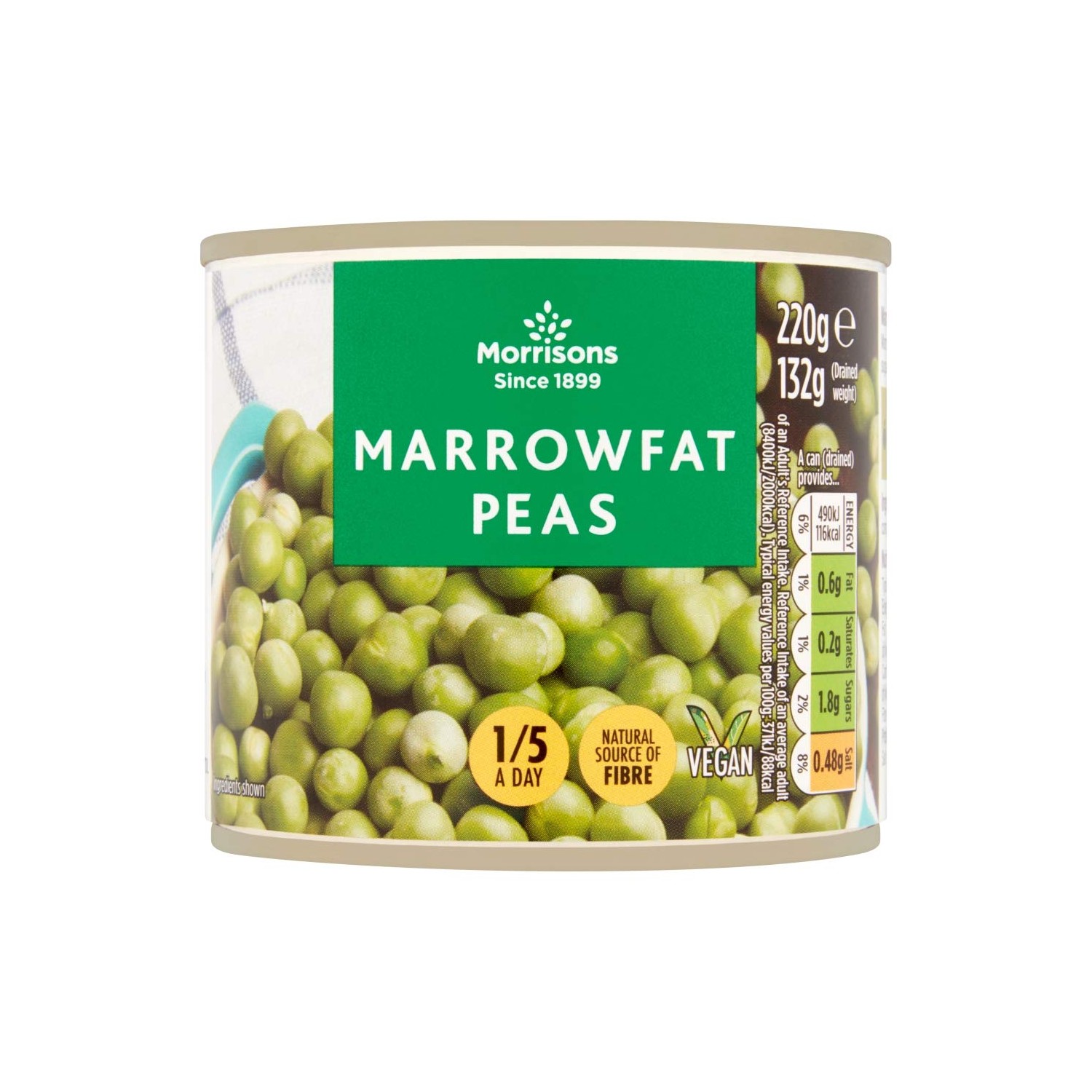 Morrisons Marrowfat Peas with Mint 220 g x 24 - ibspot.com