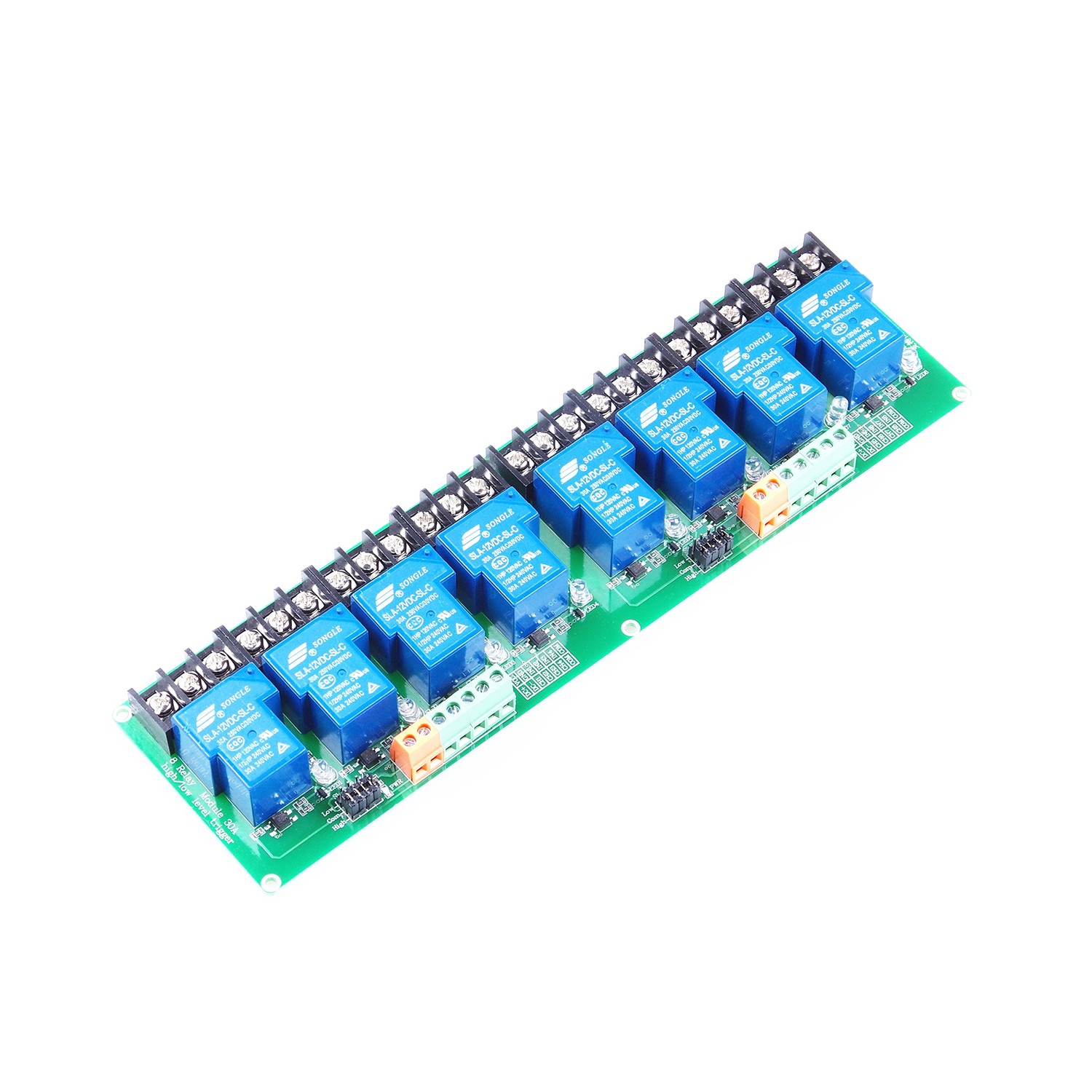 KNACRO DC 12V 30A 8-Channel Relay Module High Or Low Level Triggering ...