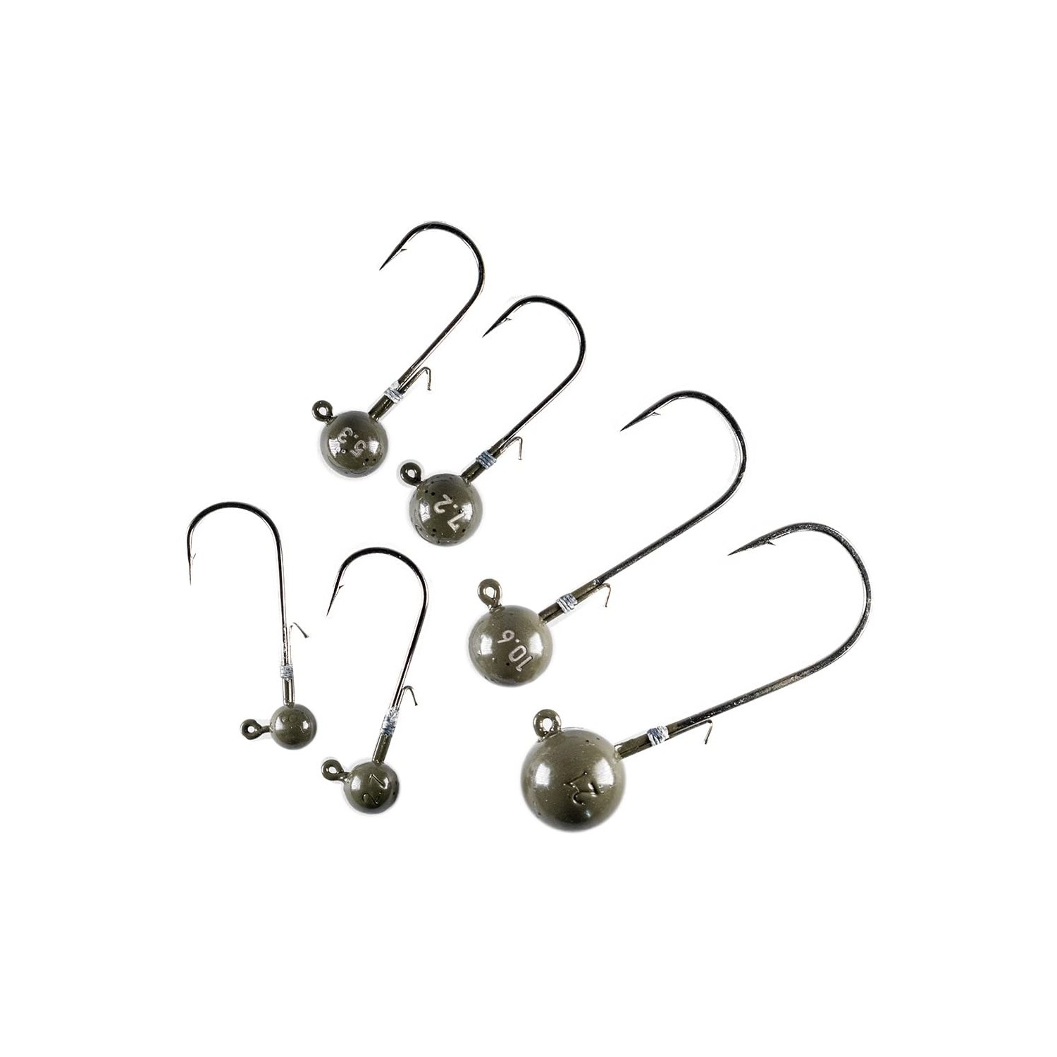 Tungsten Jig Heads, LMAB Lead Free Jig Hook Set, for Rubber Fish ...