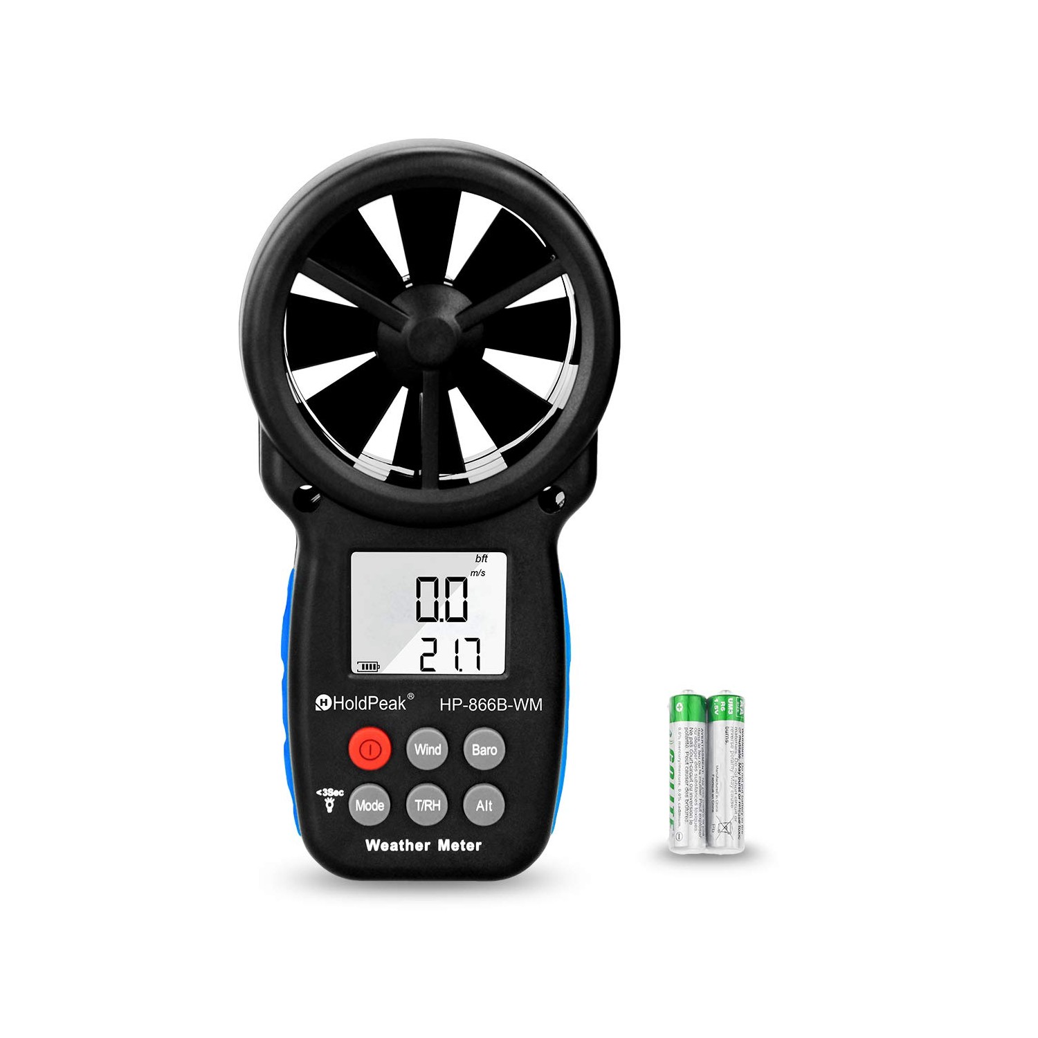 HOLDPEAK 866B-WM Digital Anemometer Handheld Wind Speed Meter with ...