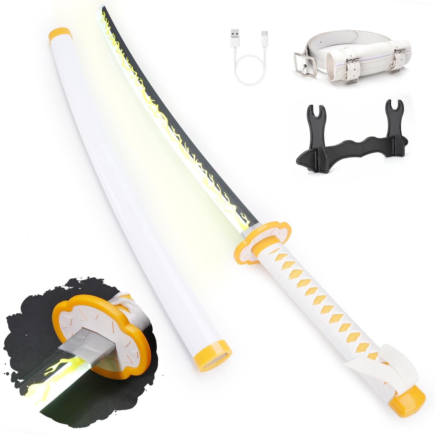 Zisu LED Glowing Anime Cosplay Sword Zenitsu Sword - 40 Inch ...