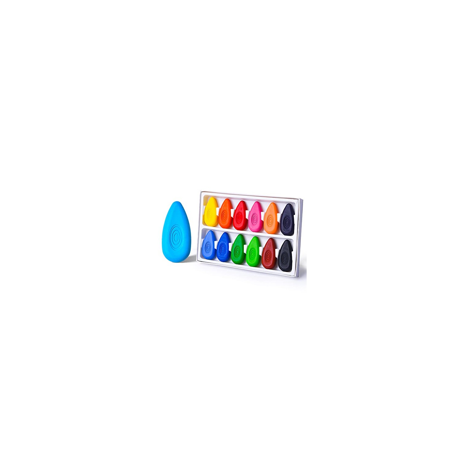 Four Candies 12 Colors Crayons for Kids, My First Jumbo Crayons for ...