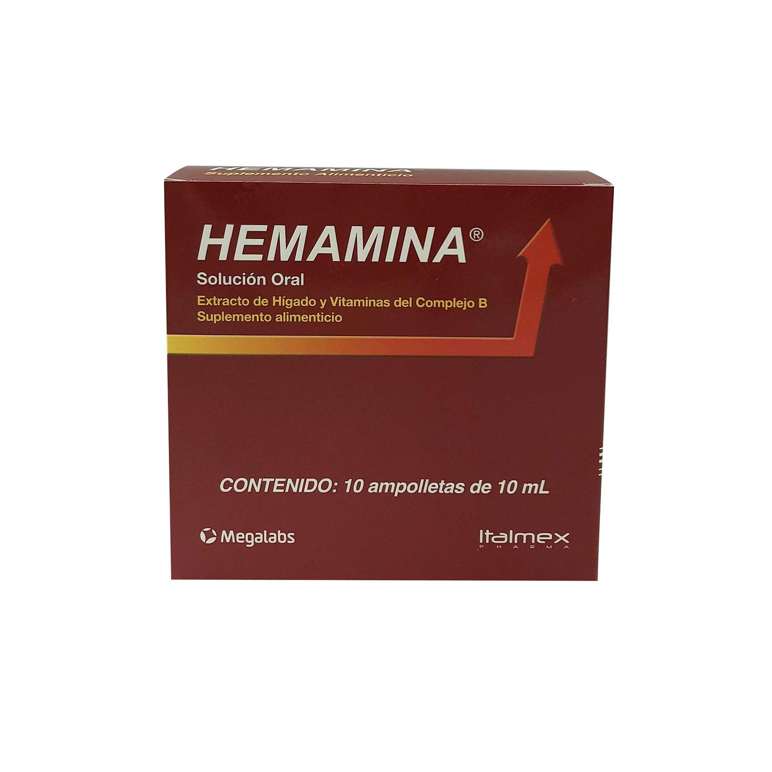 Hemamina Oral, Suplemento Alimenticio, caja con 10 ampolletas de 10 ml ...