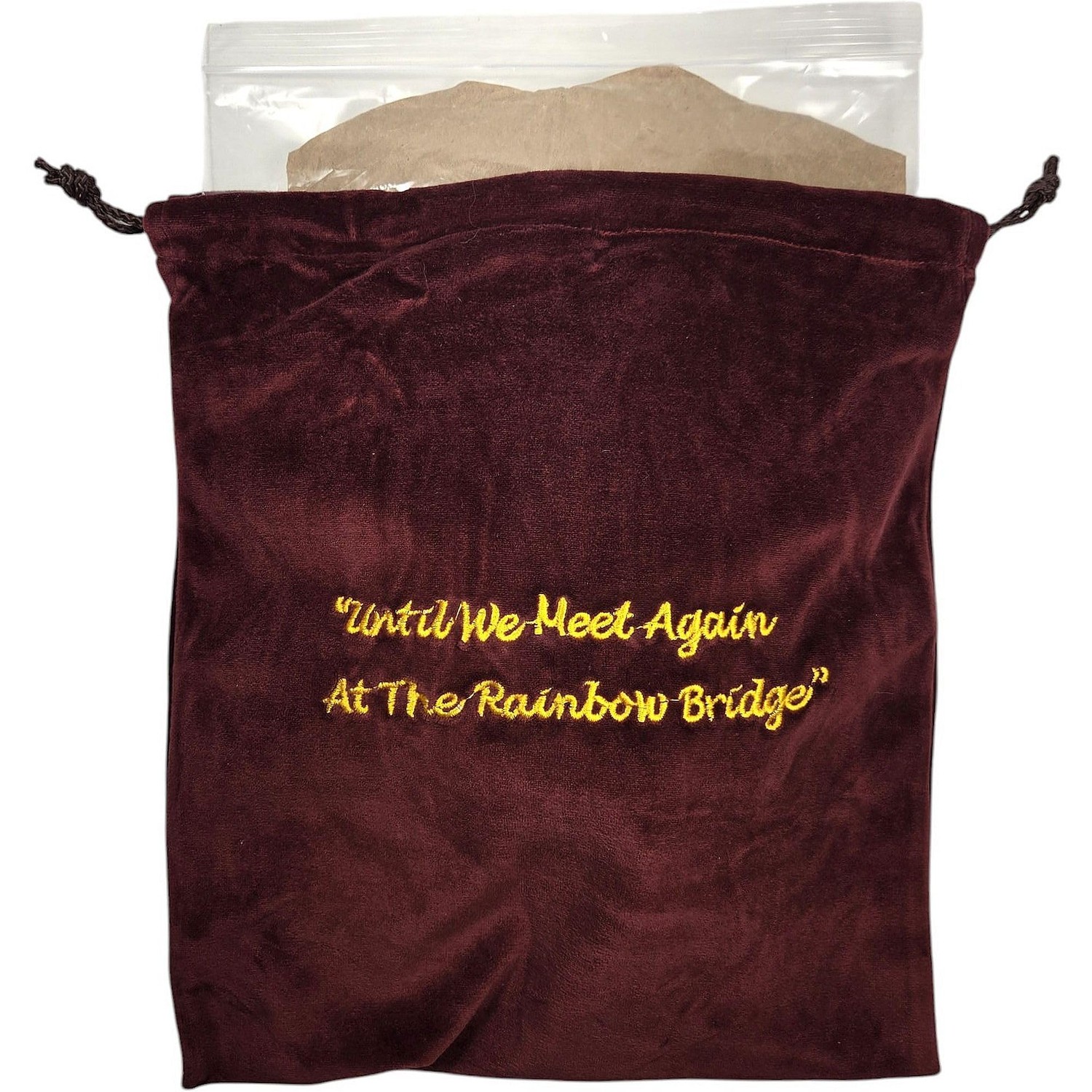 Sandmark Memories Rainbow Bridge Burgundy Velvet Cremains Bag – Medium ...