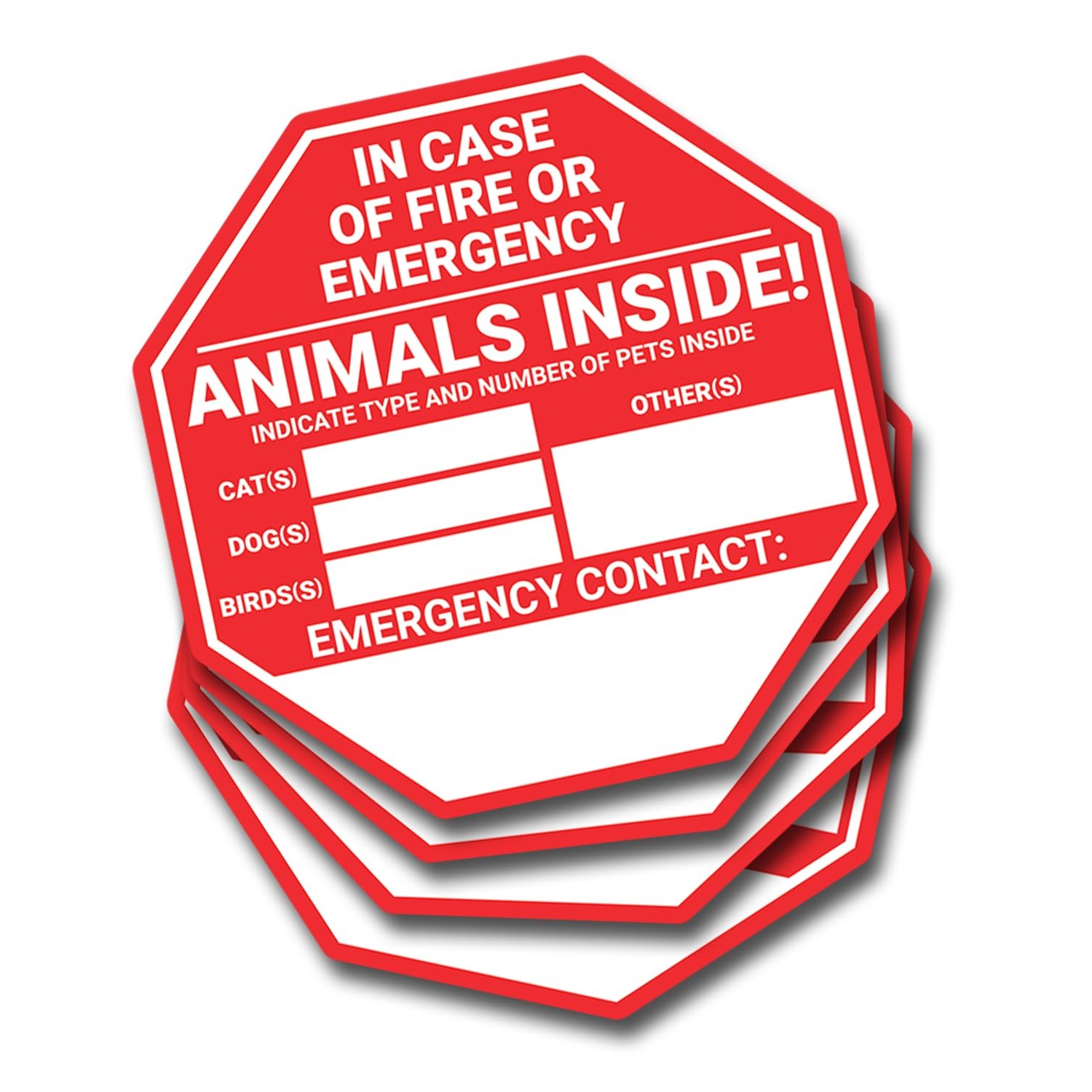 Pet Rescue Sticker Fire Safety - 4 Pack of Window Door Stickers - Save ...