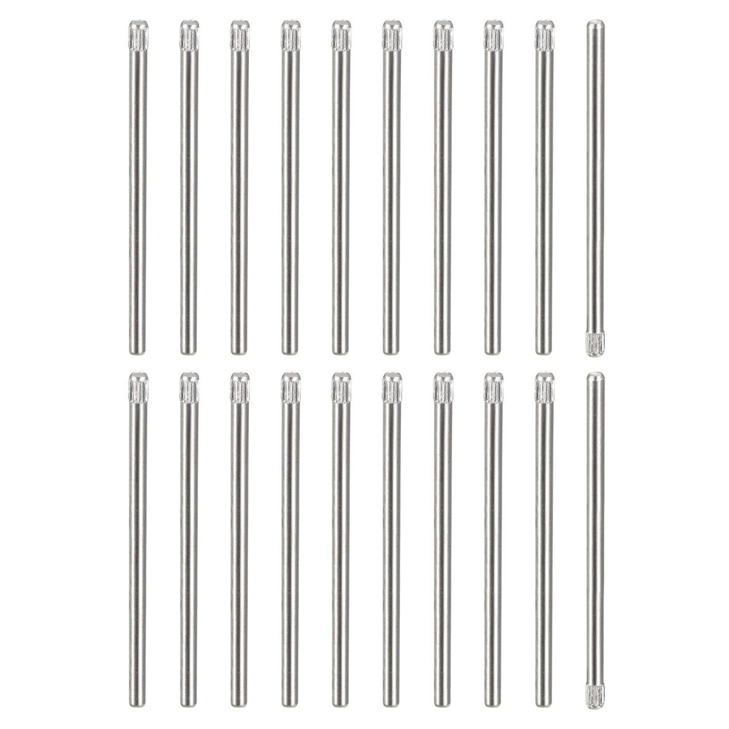 sourcing map 2x40mm 304 Stainless Steel Dowel Pins, 20Pcs Knurled Head ...