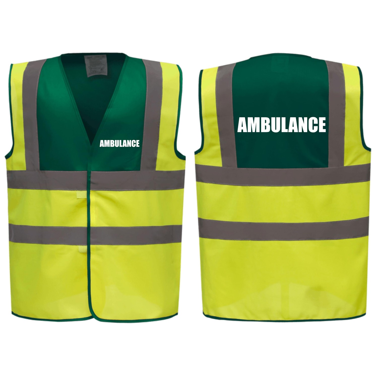 Premium Ambulance Yellow Green Hi Vis Viz Reflective Safety Vest ...