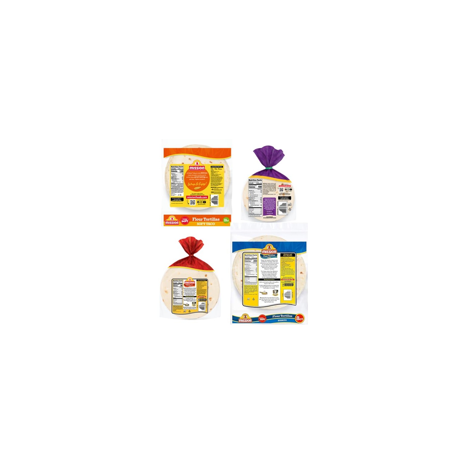 Mission Tortillas Variety Soft Taco Shells,Burrito, Fajita, Street ...