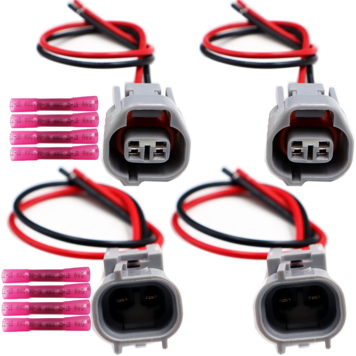 LIZAPUS Set of 2 Male & Female Side Marker Light Pigtail Connector ...