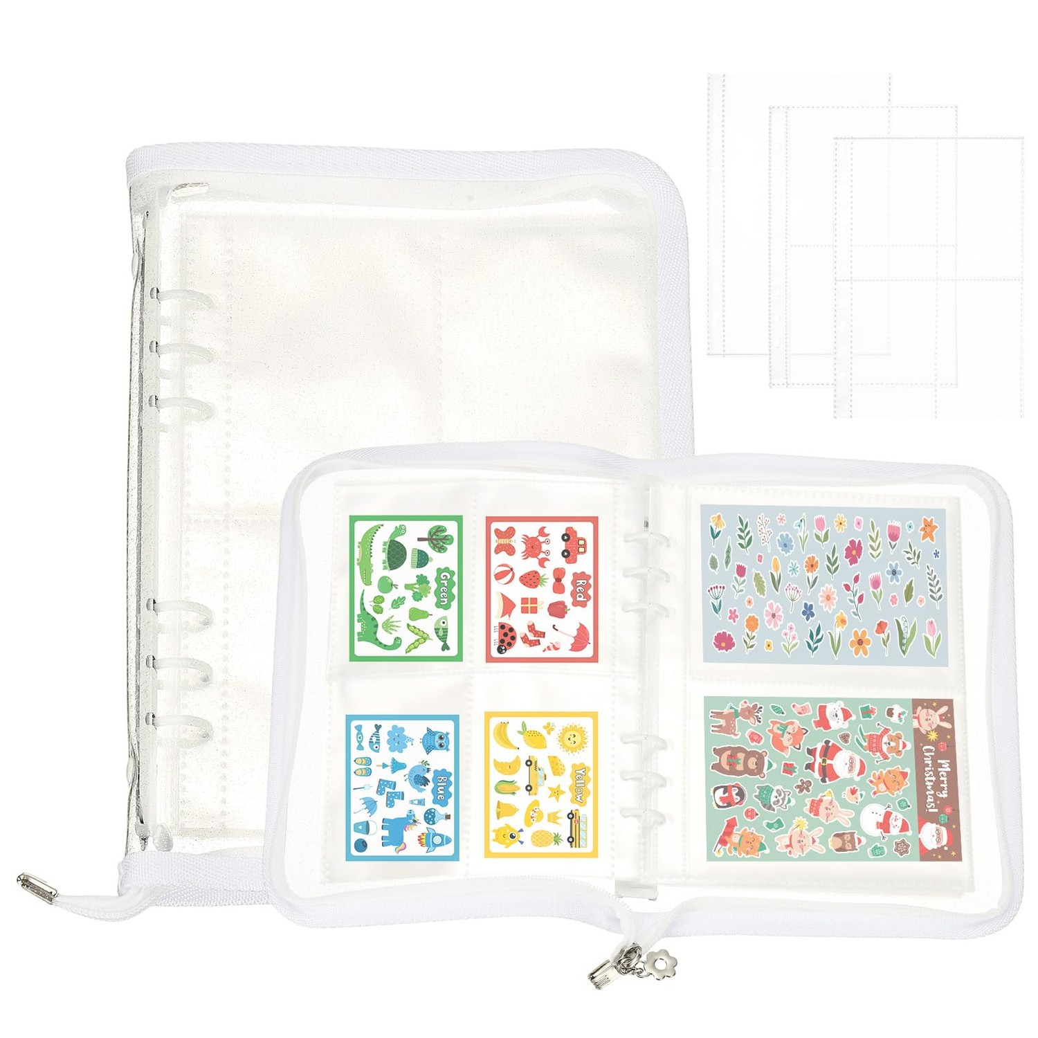 PATIKIL Sticker Organizer Binder, Reusable A5 Sticker Album Collecting ...