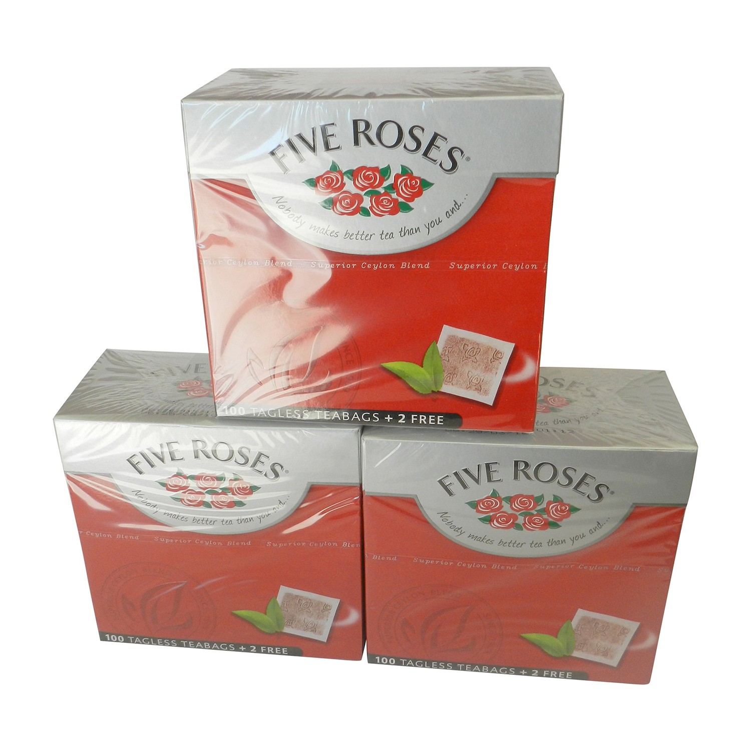 Five Roses Tea, 100 Tagless Teabags (3 Box of 100 Teabags) - ibspot.com