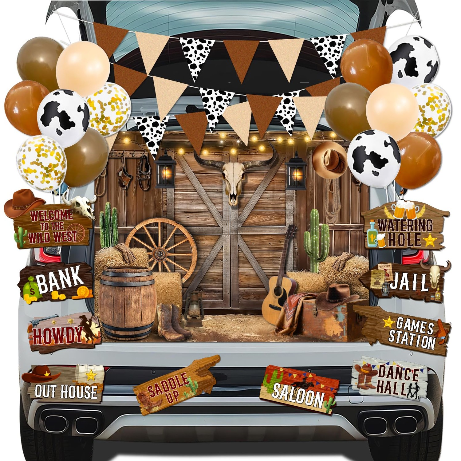 Western Trunk Or Treat Car Decorations Kit, Halloween Trunk Or Treat ...