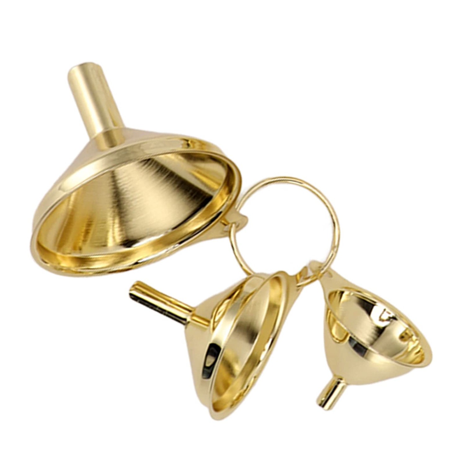 Gold Stainless Steel Funnel Side Handle 5 Pieces Stainless Steel Funnel ...