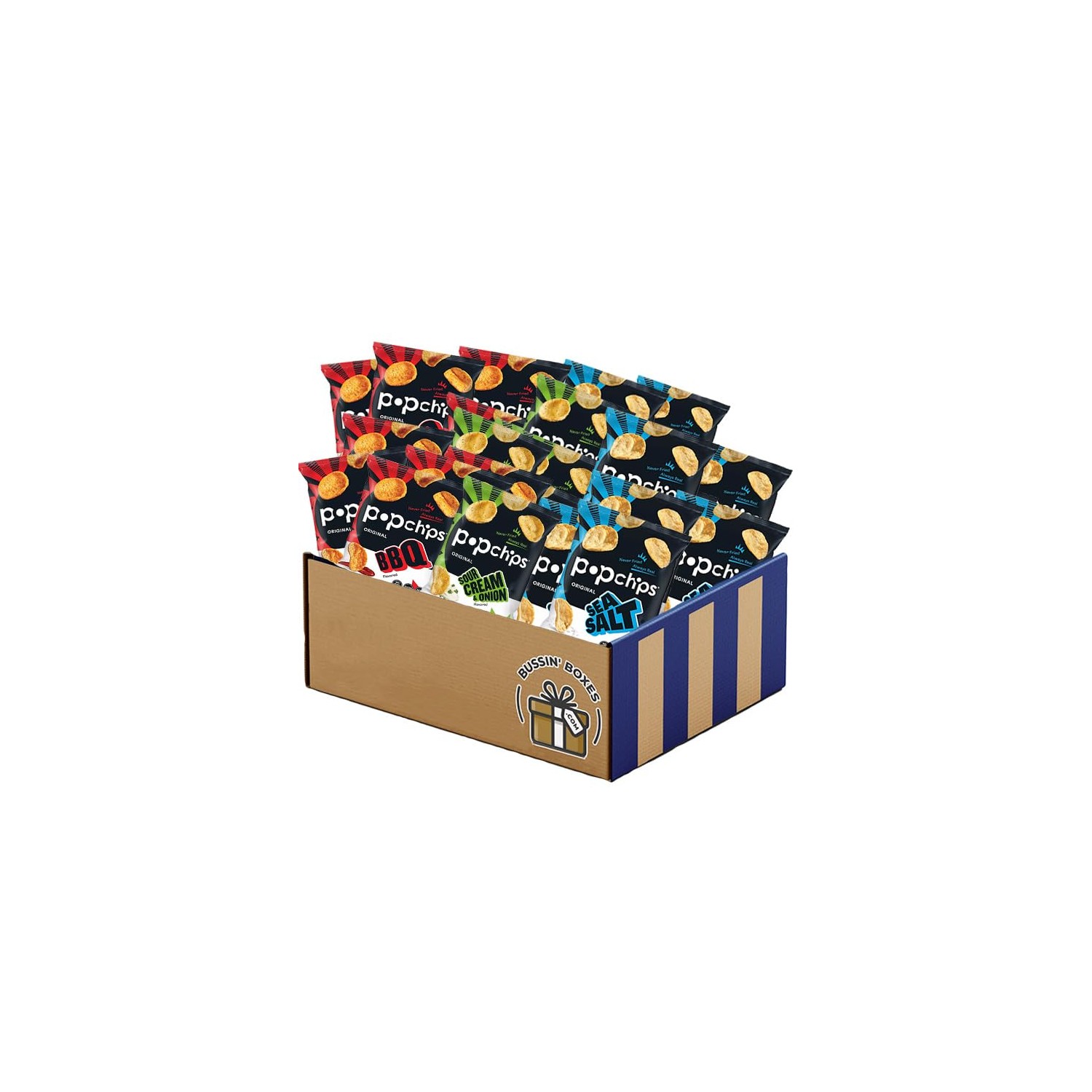 Bulk PopChips Variety Pack - 30 Count / 0.8 oz by Bussin Boxes - ibspot.com