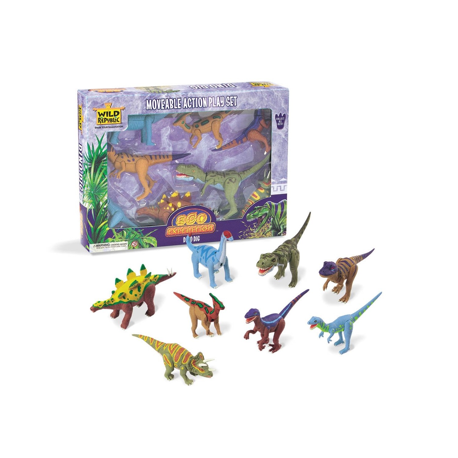 Wild Republic Dino Eco Expedition, T-Rex, Brachiosaurus ...