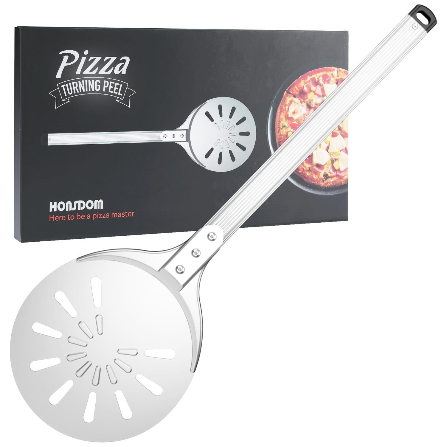 Pizza Turning Peel, 8-inch Pizza Peel Turner Spinner, Long Handle ...