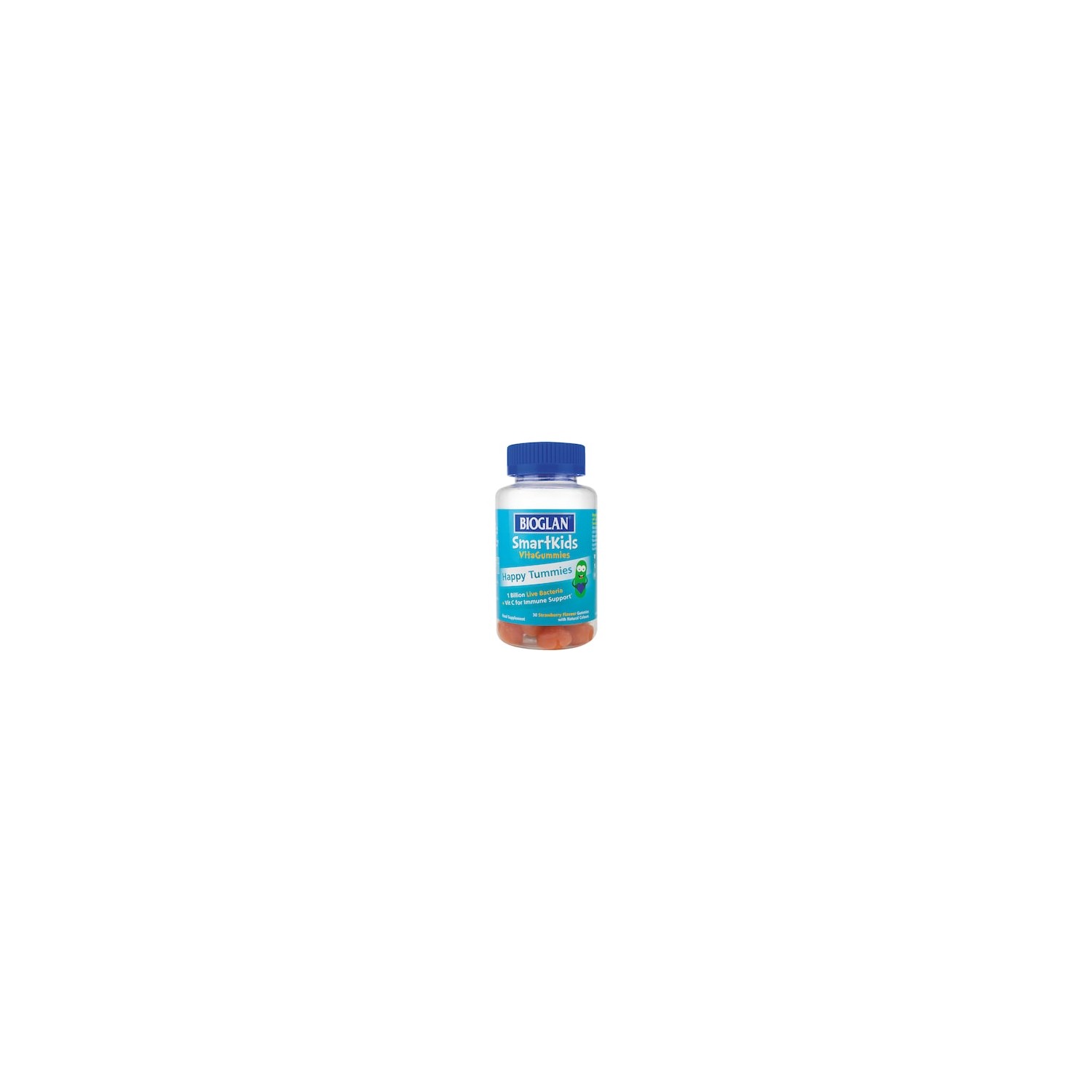 Bioglan SmartKids Happy Tummies 30 Strawberry Flavour Gummies - ibspot.com