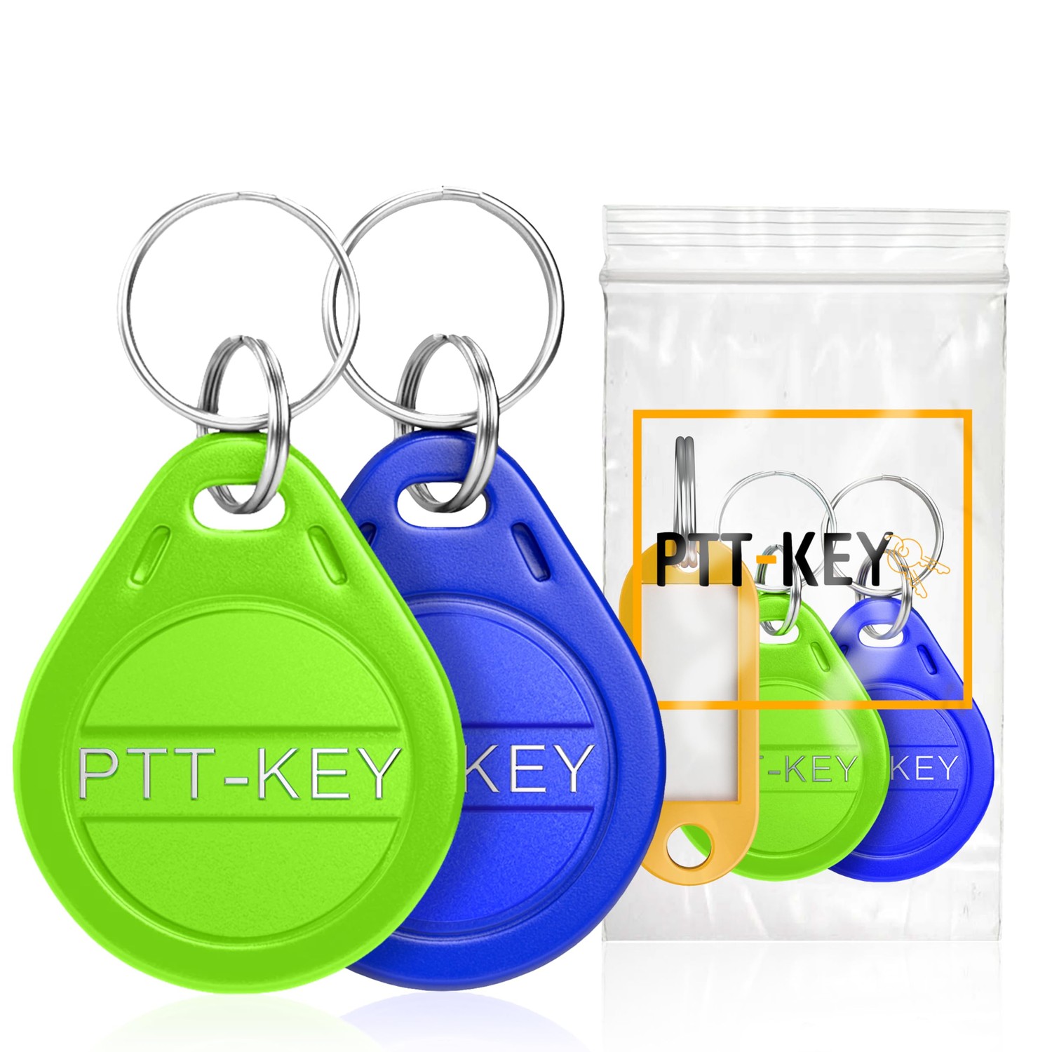 PTT-KEY ® | Set of 2 13.56 MHz RFID Badges | Programmable MCT on ...