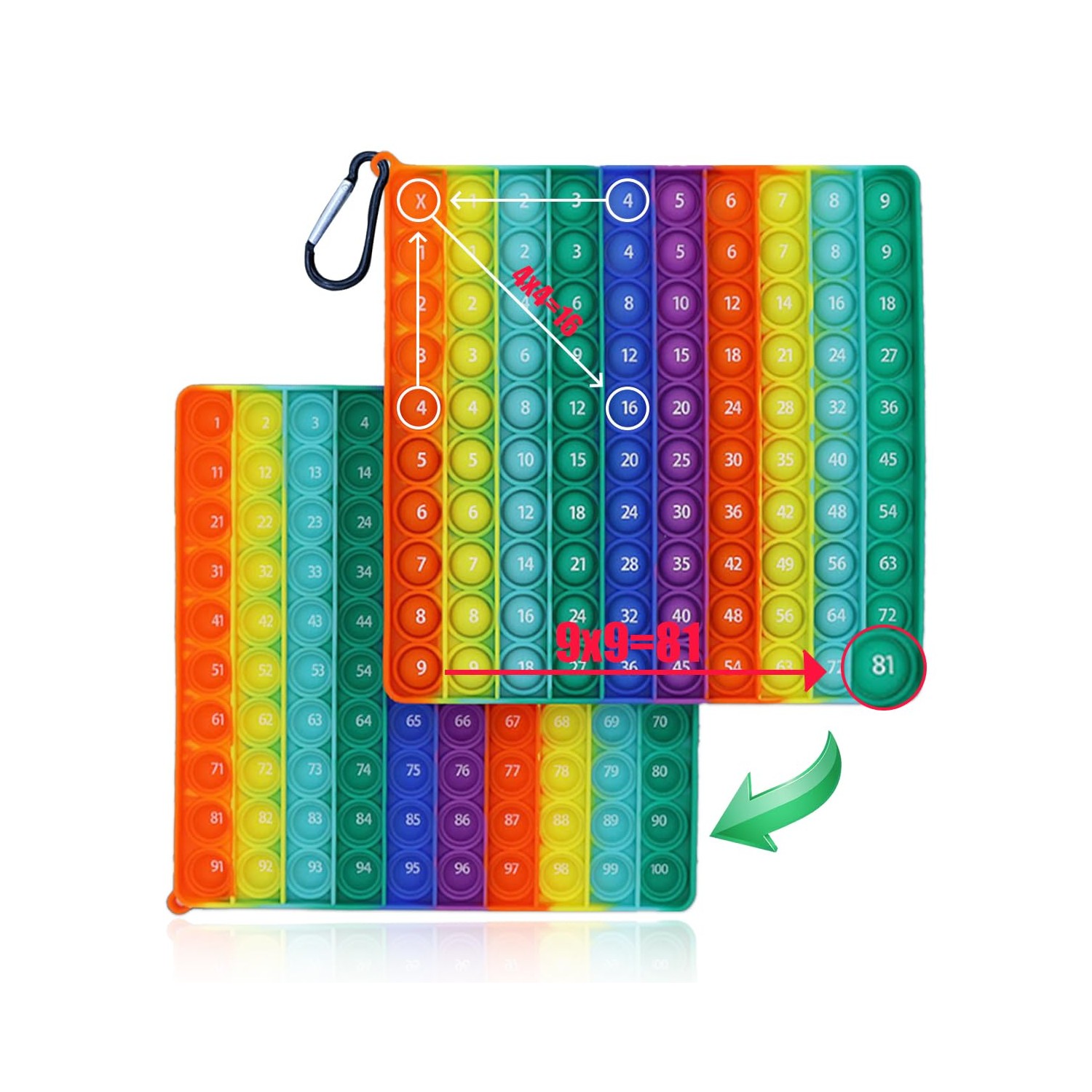Plstod Pop It Fidget Toys 2 in 1, Multiplication and Numeration Pop It ...