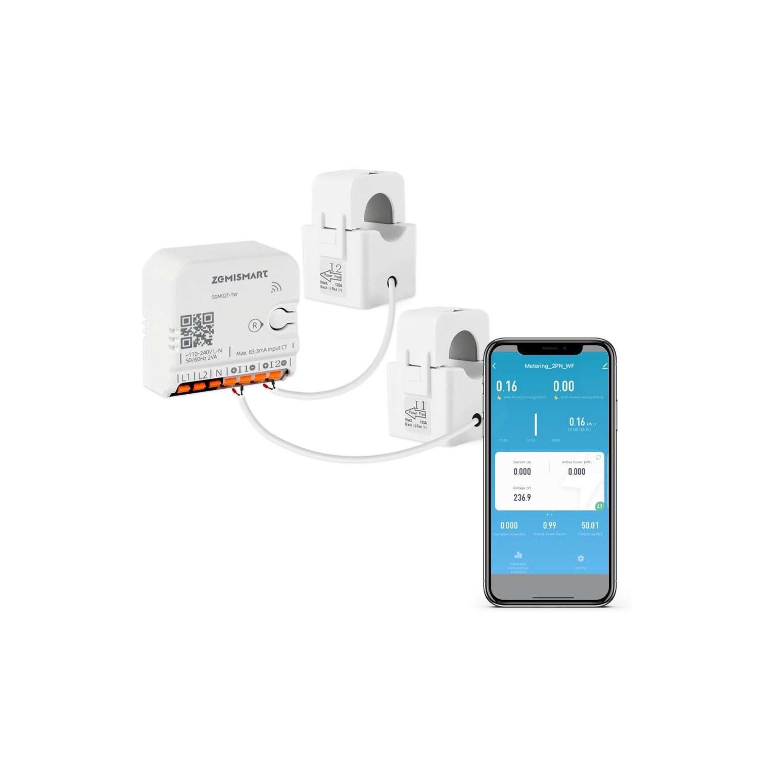 Smart Home Energy Monitor with 2 x 120A CTs, Real-Time Electricity ...