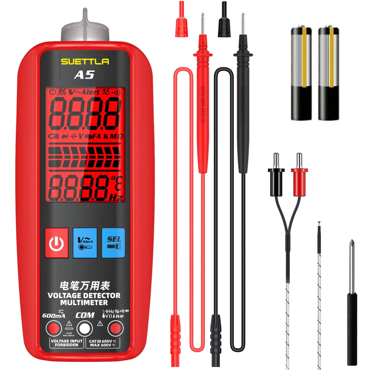 SUETTLA A5 Smart Digital Multimeter, Large Screen Pocket Multimeter ...