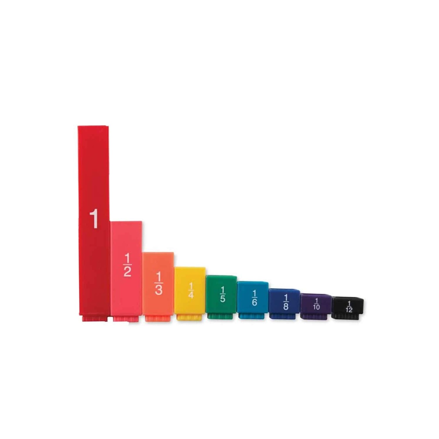 hand2mind Rainbow Fraction Tower Equivalency Cubes, Montessori Math ...