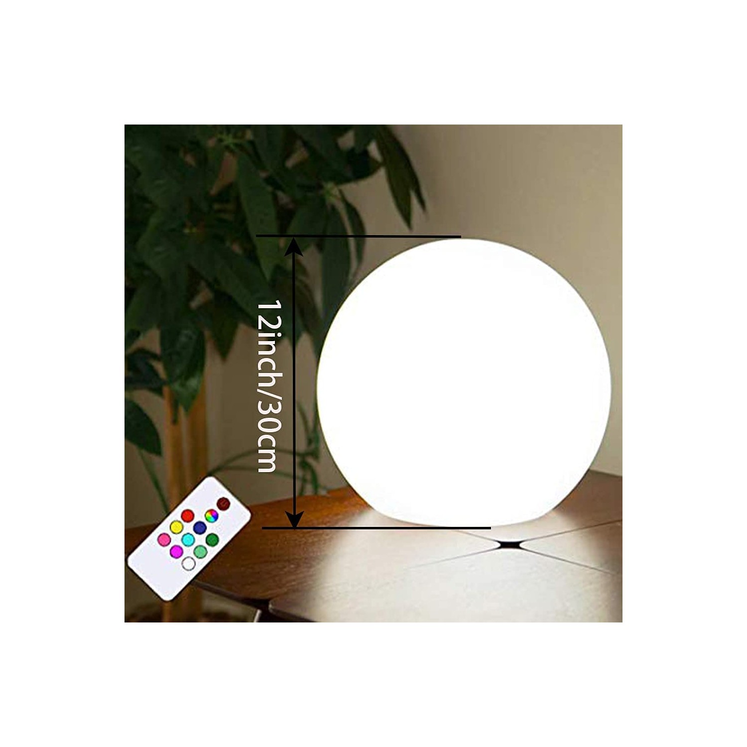 shumi Solar Ball Light-12inch LED Outdoor Table Lamp, 10 RGB Colors and ...