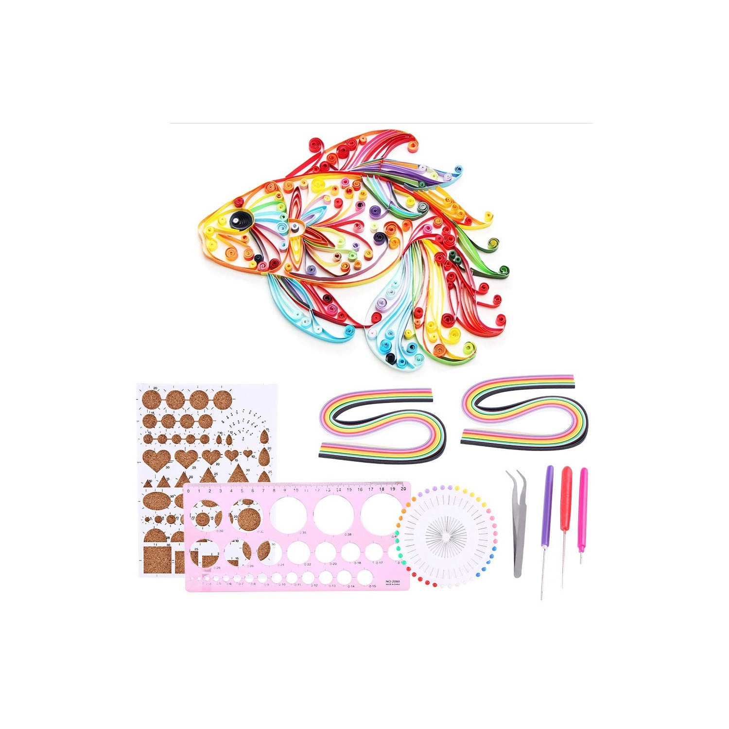Quilling Set, Paper Quilling Kit DIY Paper Craft Quilling Paper Strips ...